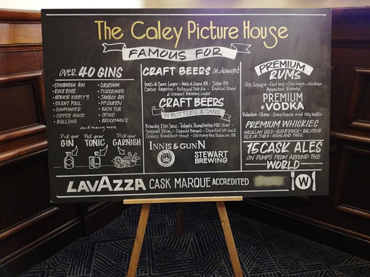Menu at The Caley Picture House - JD Wetherspoon pub & bar, Edinburgh