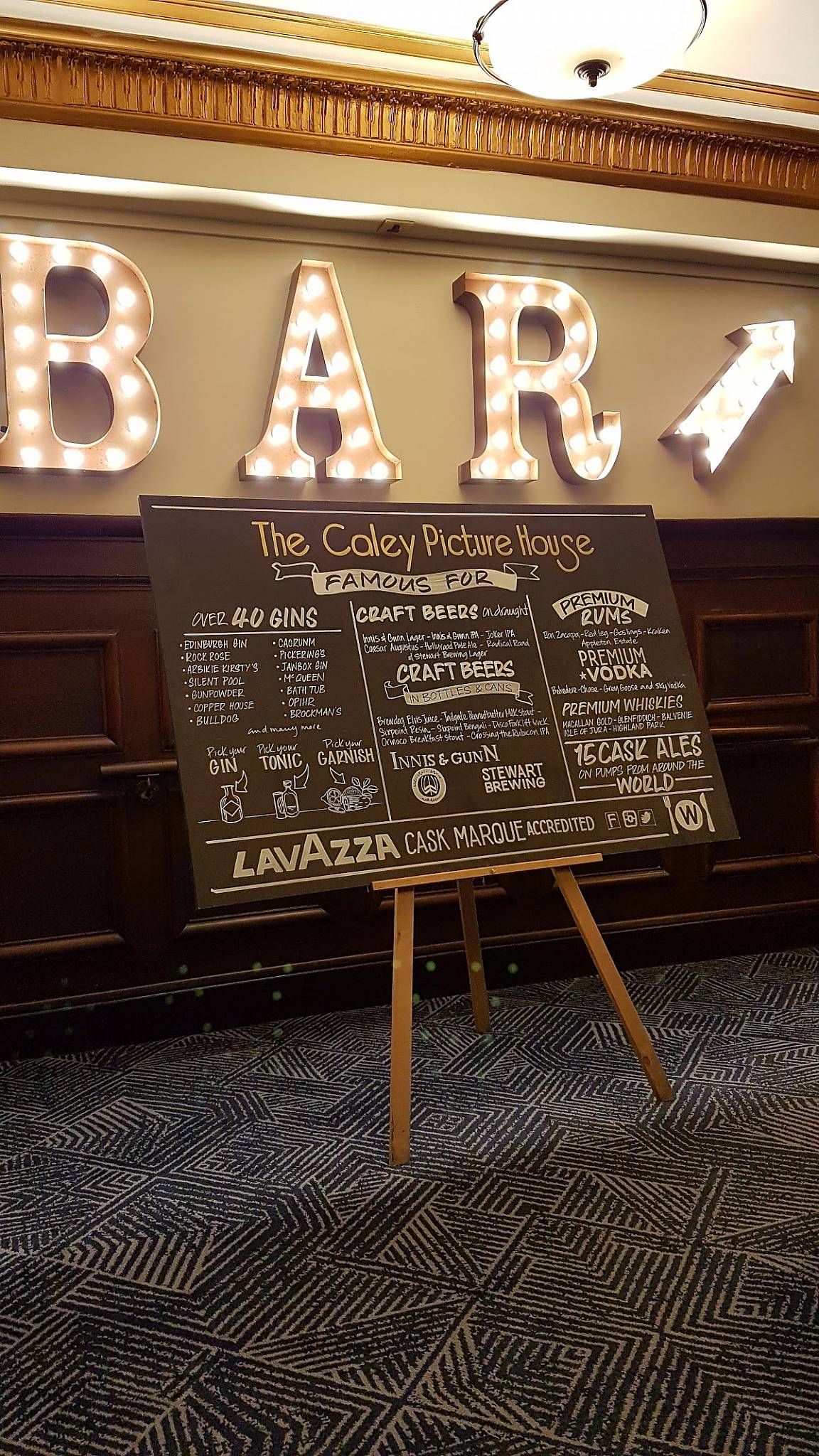 Menu at The Caley Picture House - JD Wetherspoon pub & bar, Edinburgh