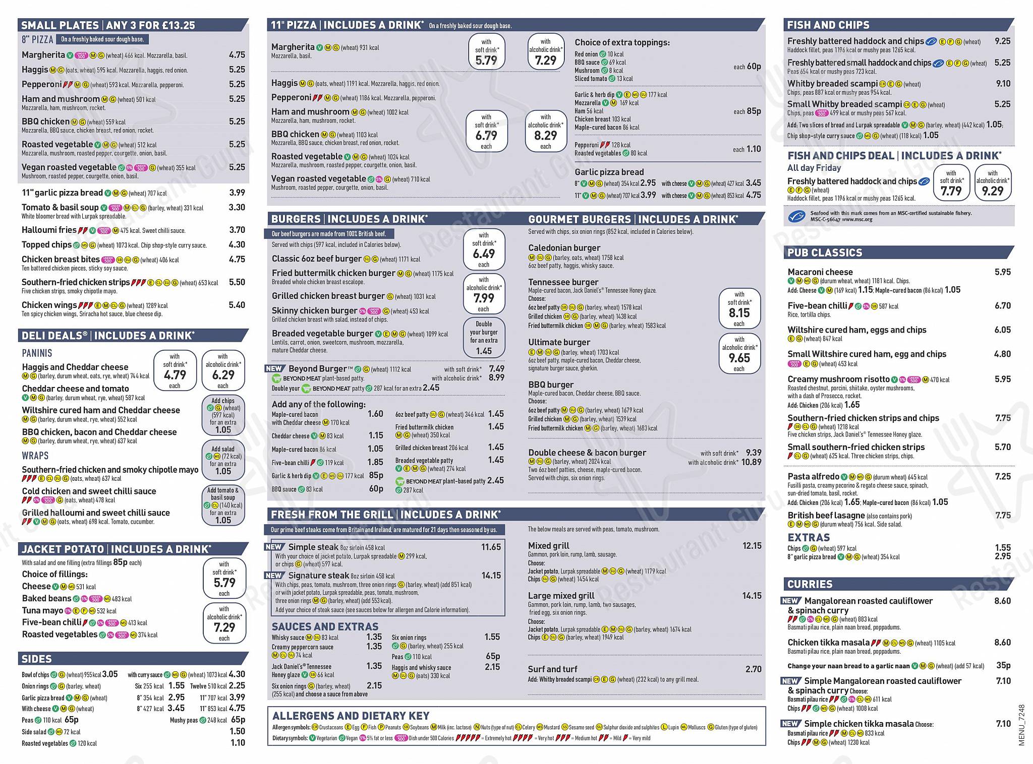 Menu at The Caley Picture House - JD Wetherspoon pub & bar, Edinburgh