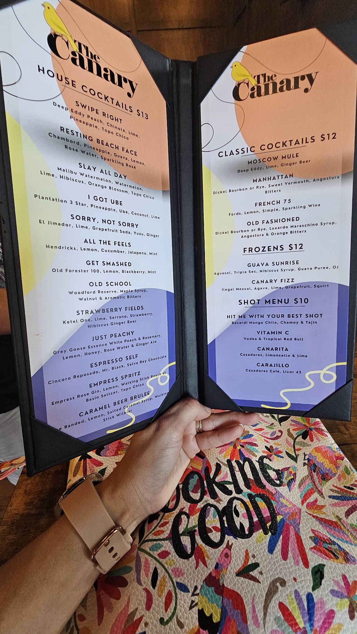 Menu at The Canary pub & bar, Houston