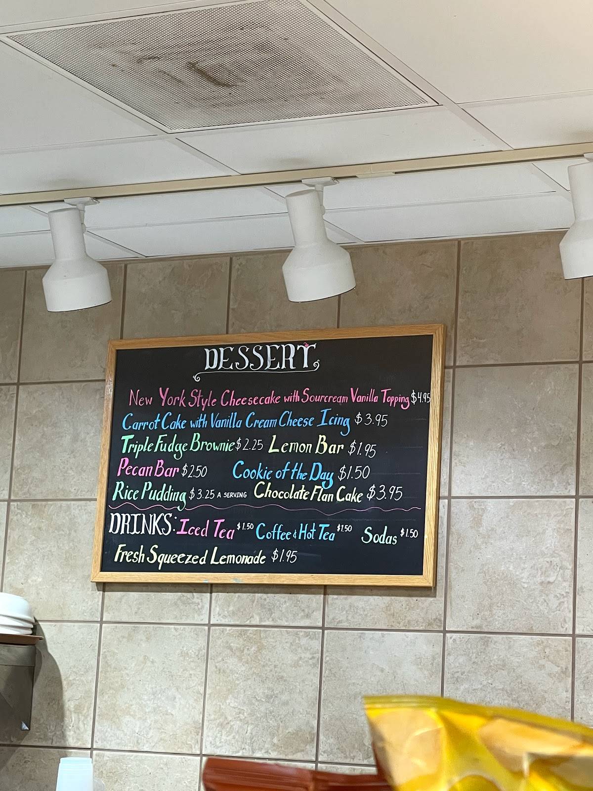 Menu at The Carving Board cafe, Winston-Salem