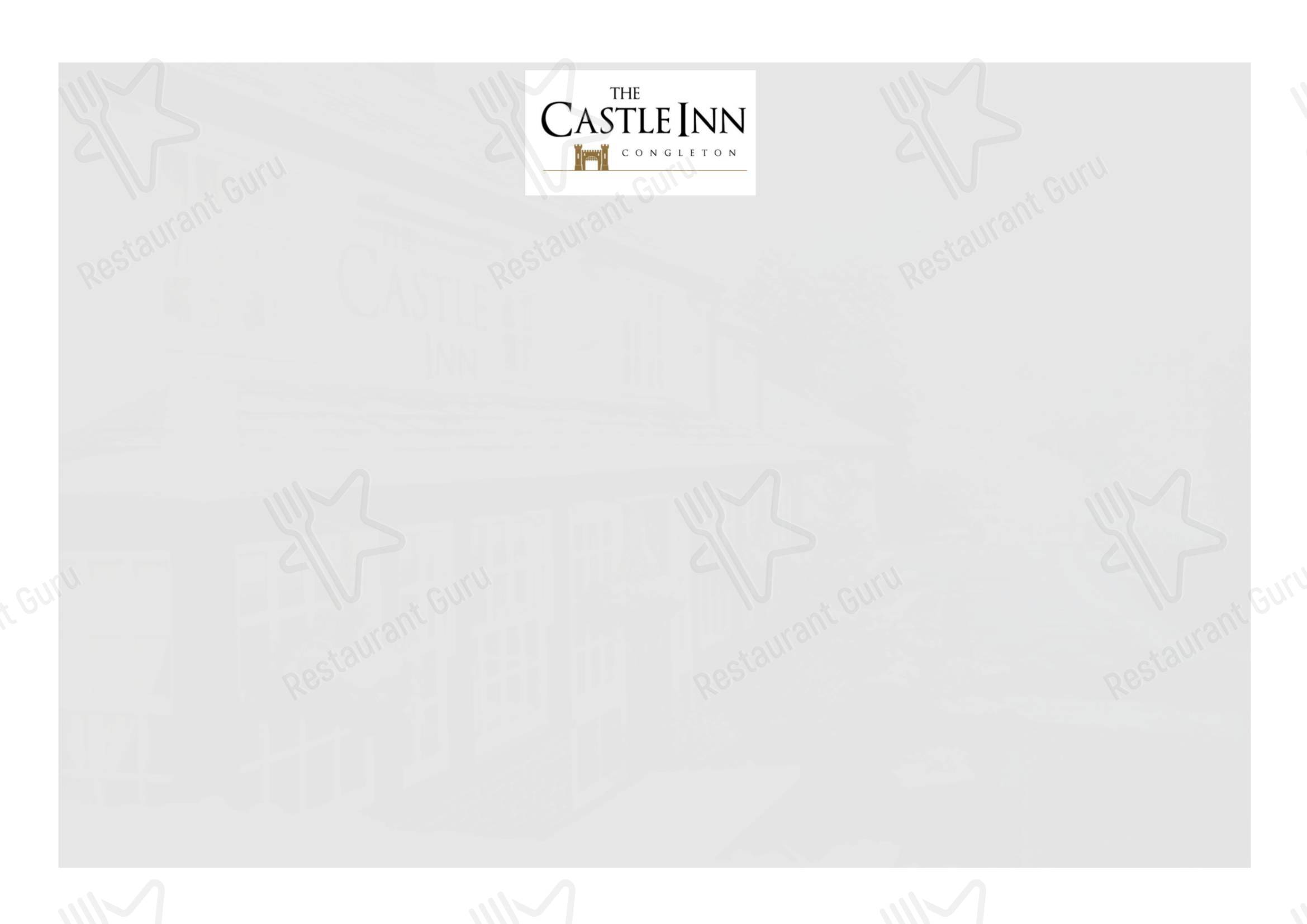 Menu at The Castle Inn pub & bar, Congleton