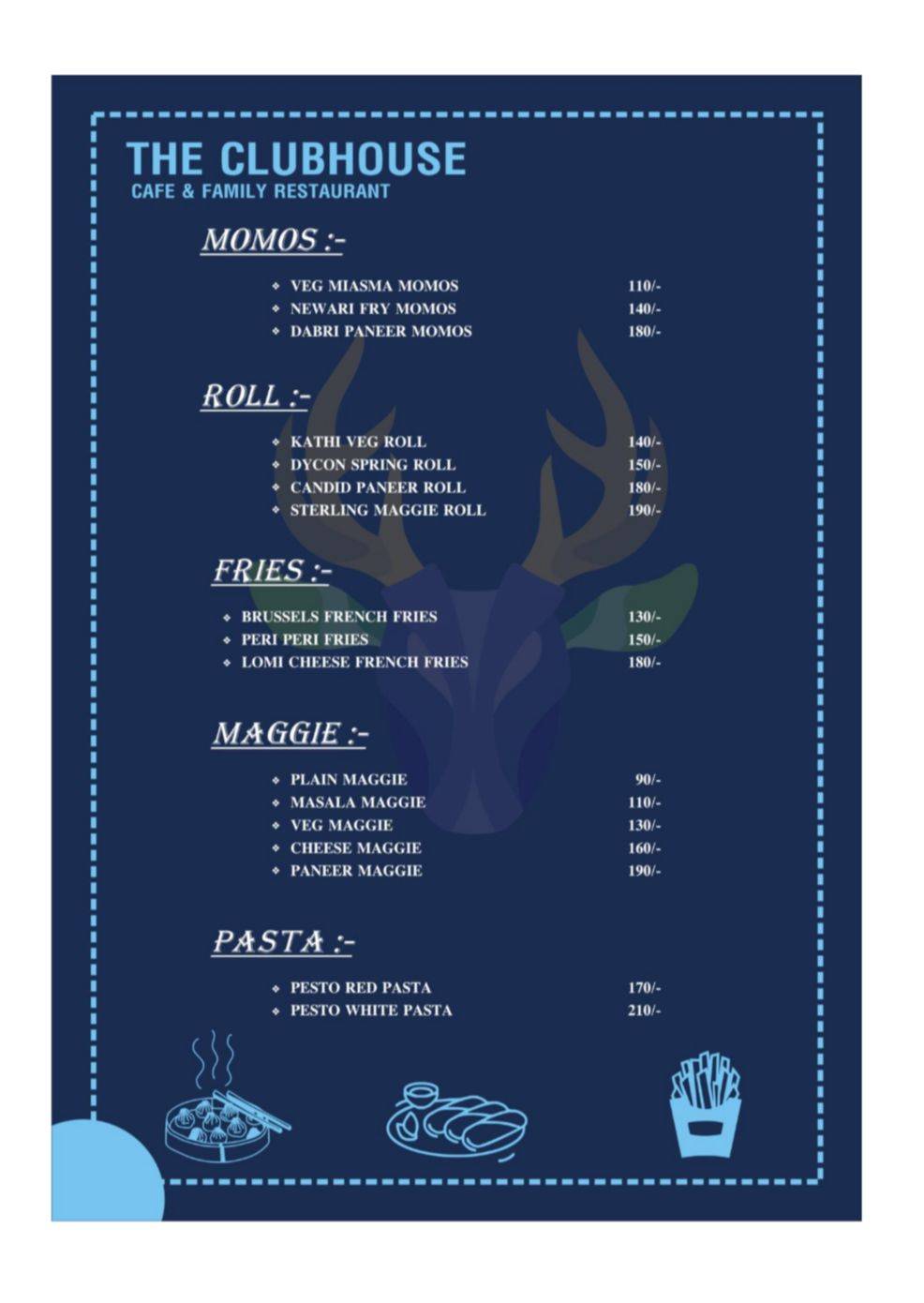 Menu at The Clubhouse Cafe & Banquet, Lounge & Restaurant, Kanpur