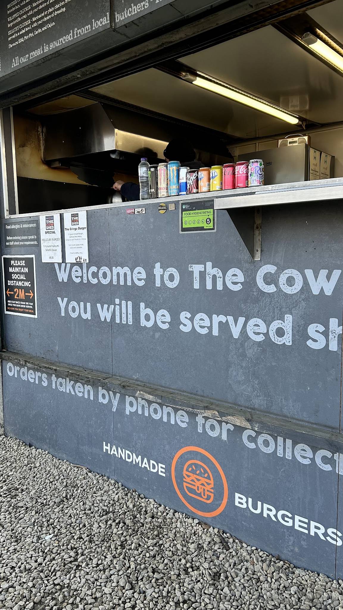 Menu at The Cow Shed restaurant, Didcot