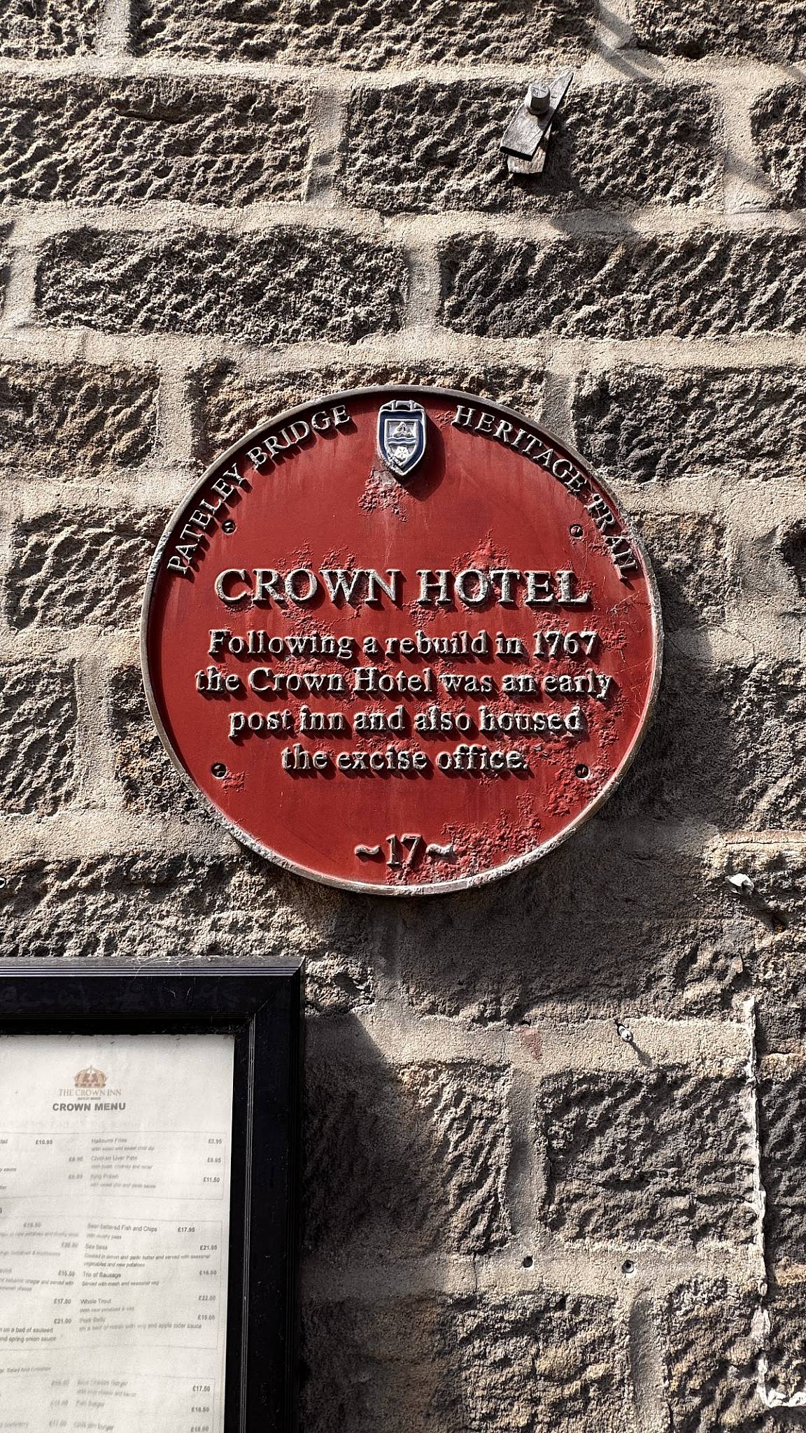 Menu at The Crown Inn pub & bar, Pateley Bridge