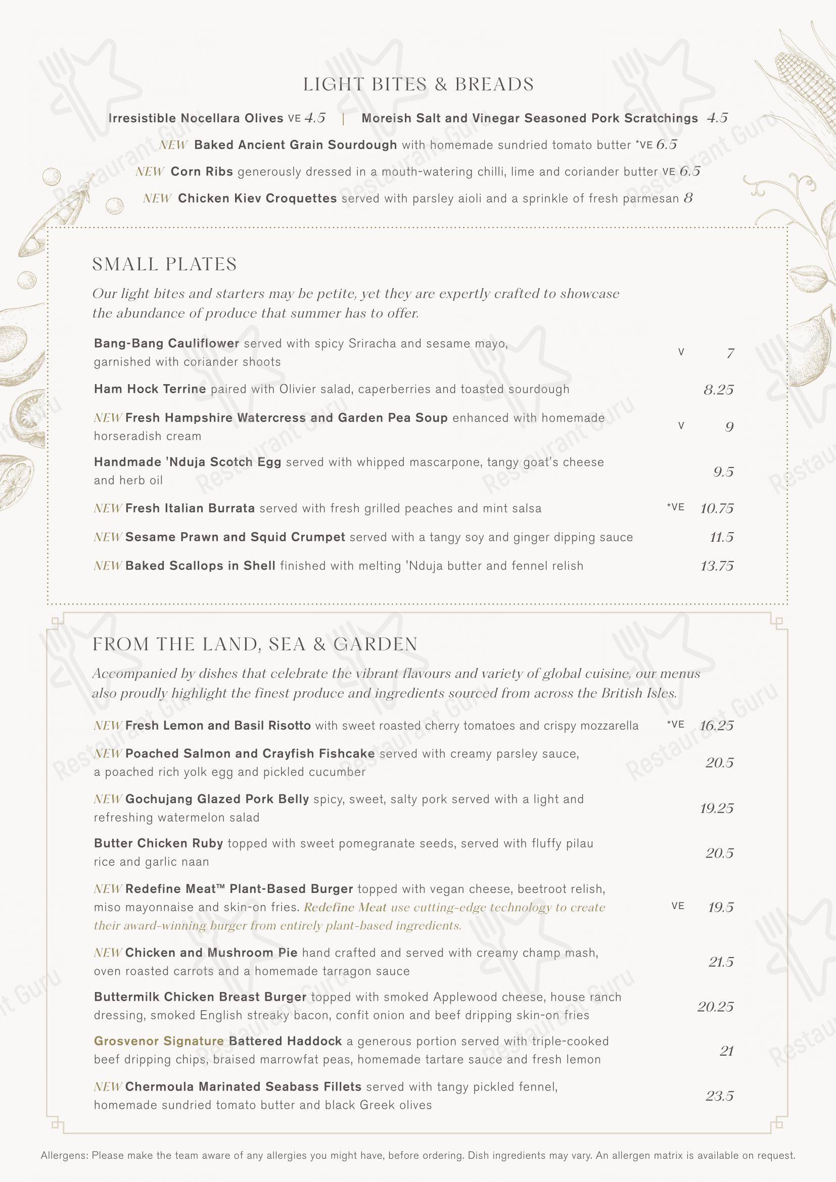 Menu at The Crown at Ampney Brook restaurant, Ampney Crucis