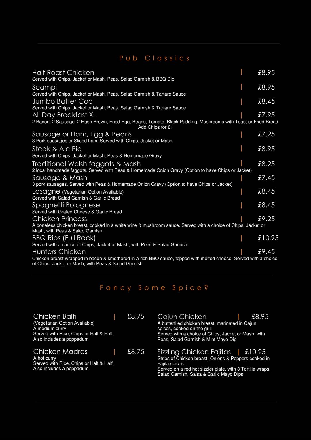 Menu at The Dodger pub & bar, Newport, 6-8 Chepstow Rd