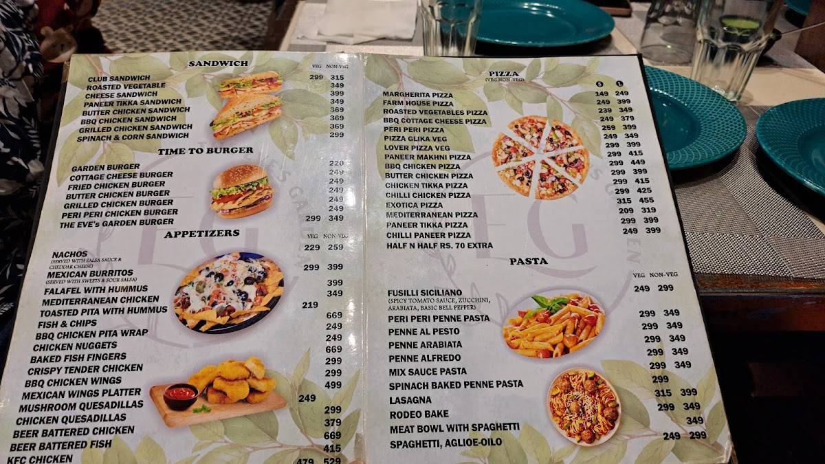 Menu at The Eve's Garden, Amritsar