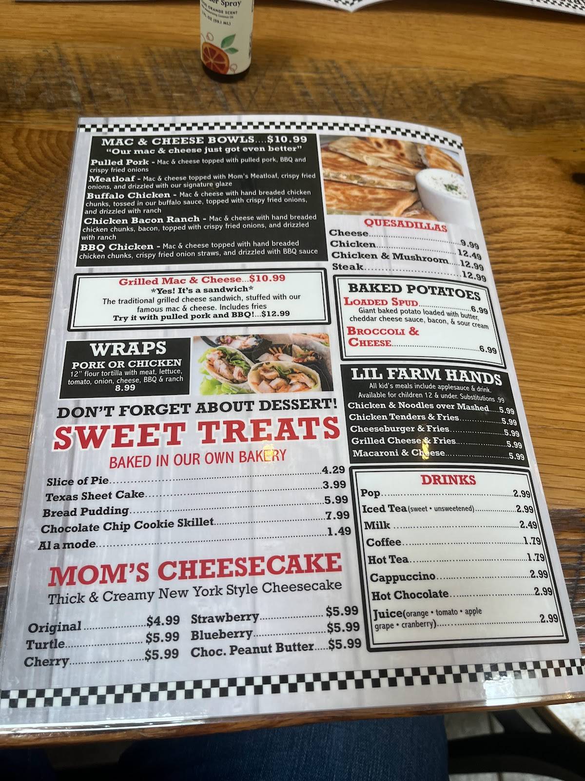 Menu at The Farmer's Daughter restaurant, Urbana