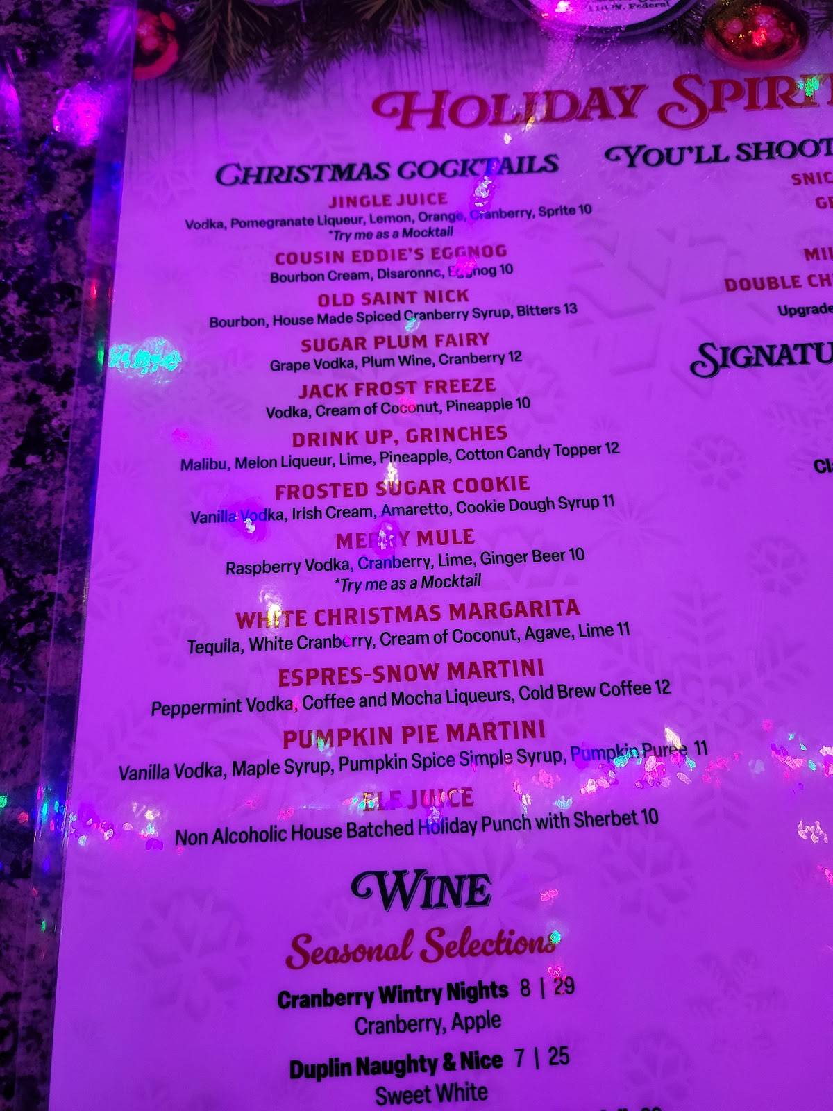 Menu at The Federal restaurant, Youngstown