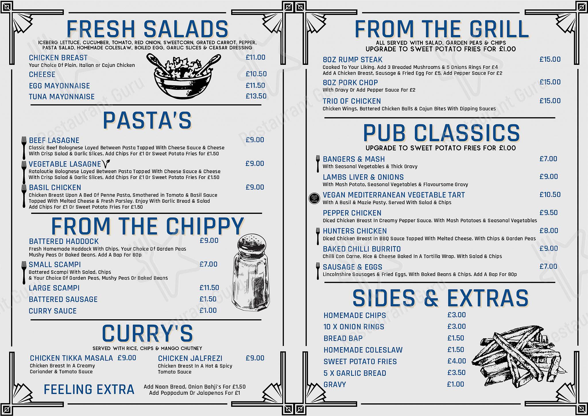 Menu at The Fiddle Drill cafe, Goodmanham