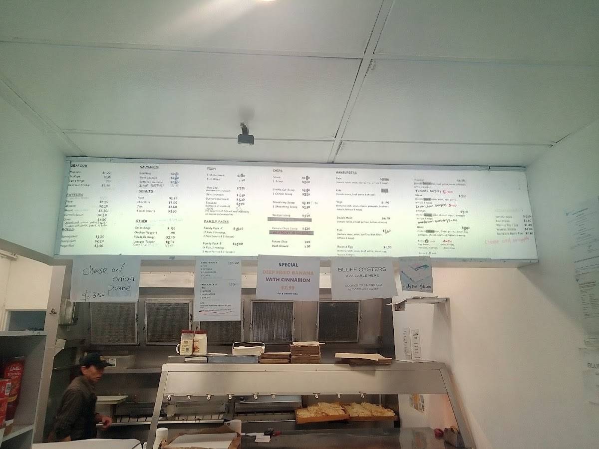 Menu at The Fish Bowl fast food, Rangiora