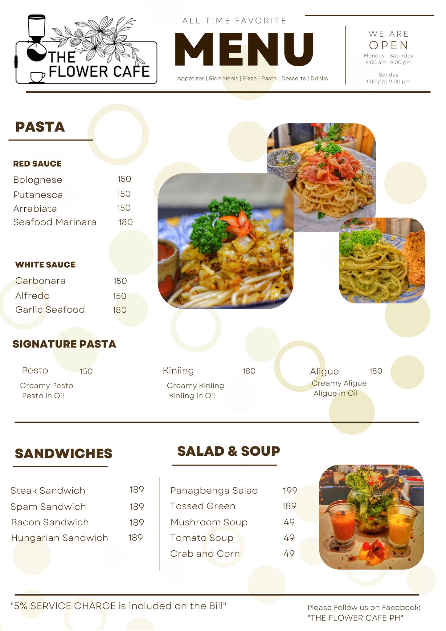 Menu at The Flower Cafe PH, Baguio, 2nd Floor Uphill Sunrise Building