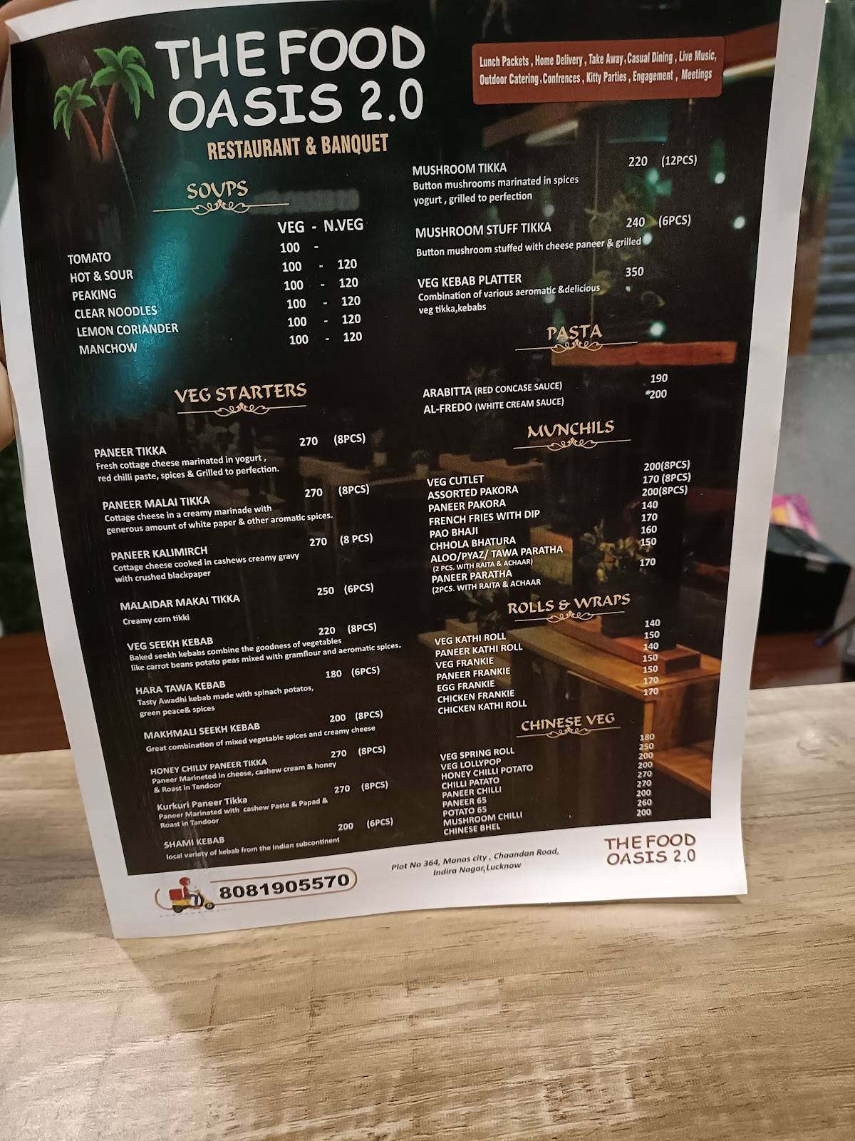 Menu at The Food Oasis 2.0, Lucknow