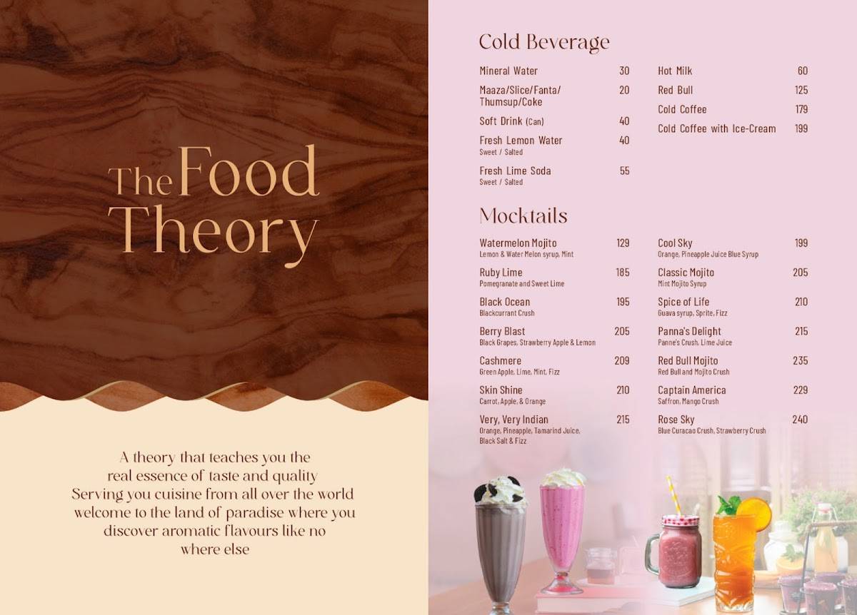 Menu at The Food Theory, Ahmedabad