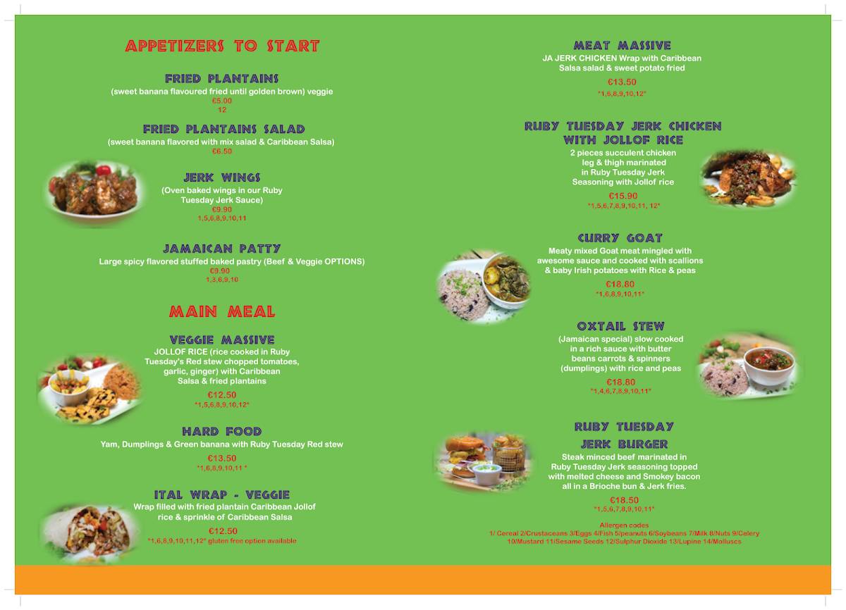 Carta de The Four Provinces Gastro and Brew Pub, Dublin