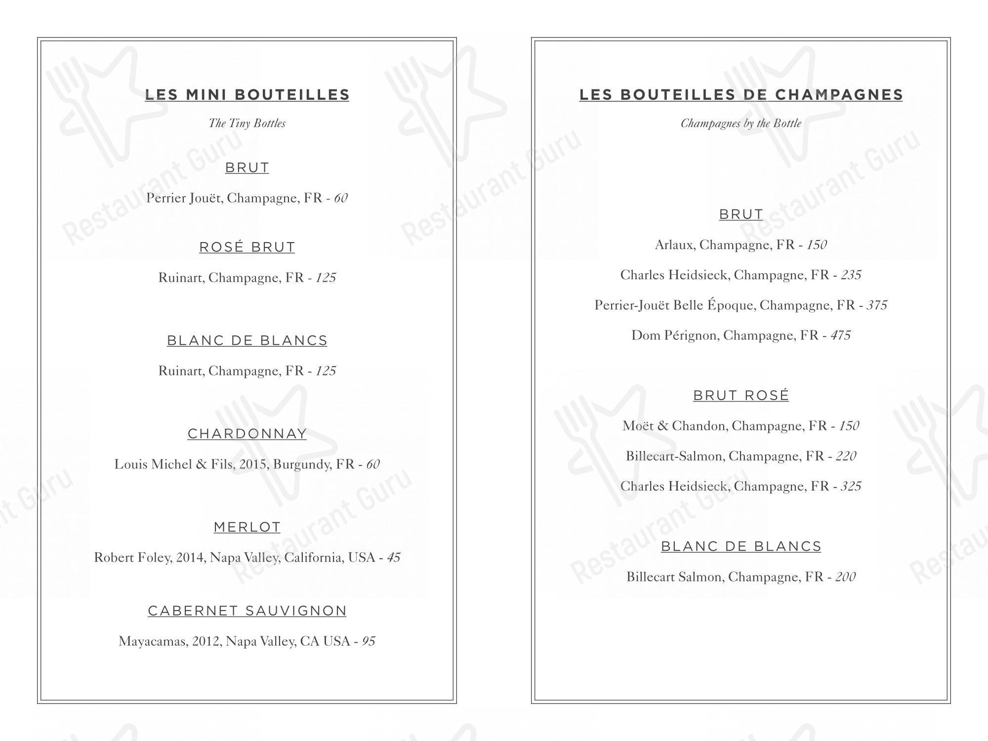 Menu at The French Room restaurant, Dallas, Commerce St
