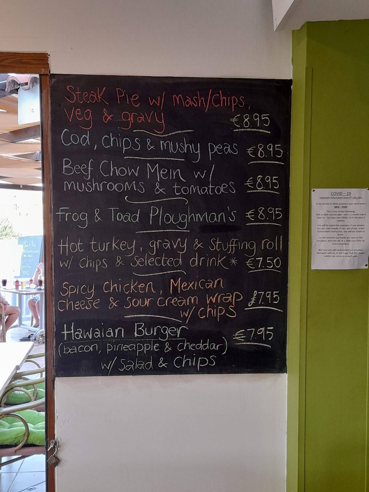 Menu at The Frog and Toad, Peyia