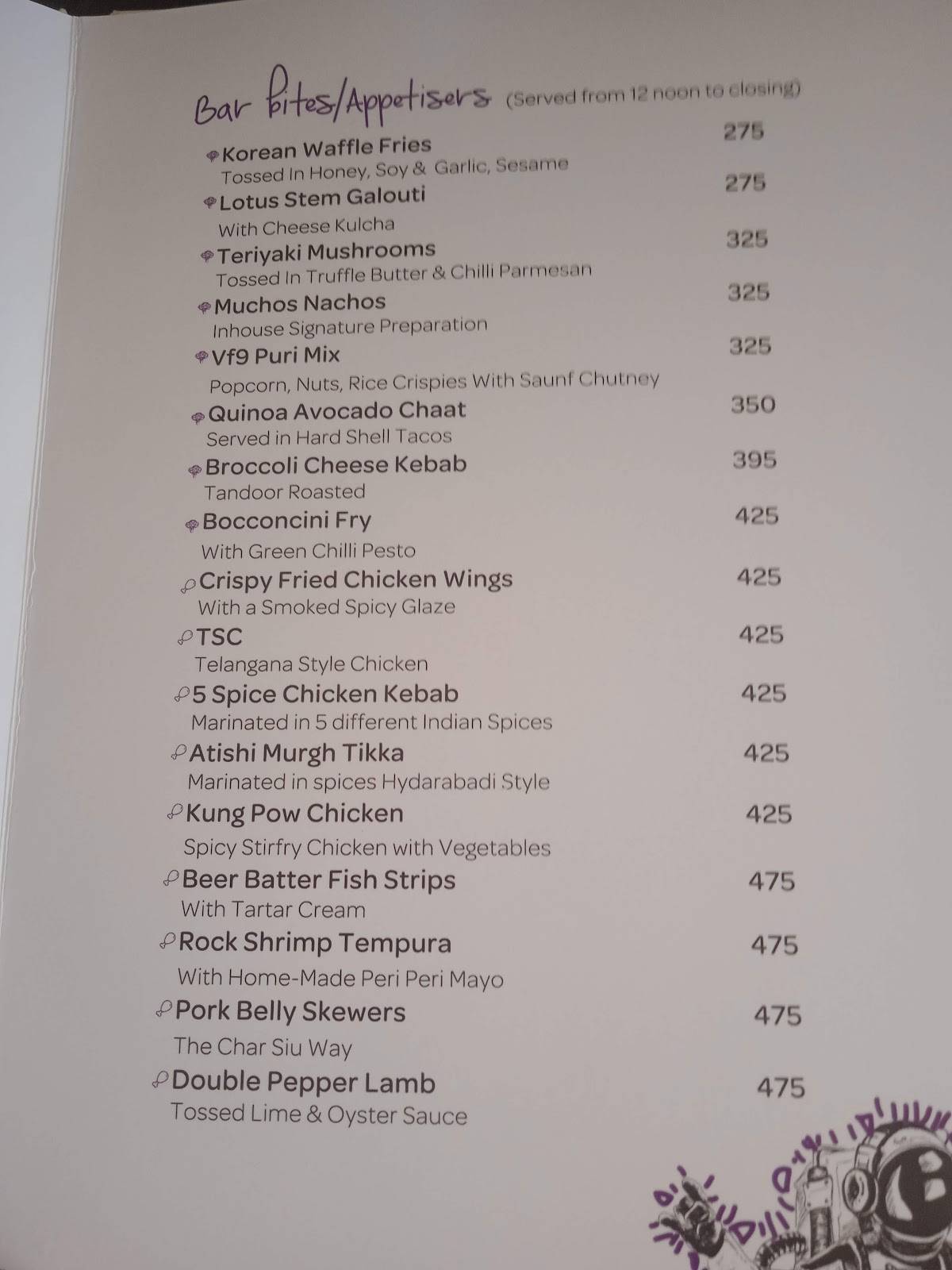 Menu at The Glass Onion, Hyderabad, C9J3+RF2