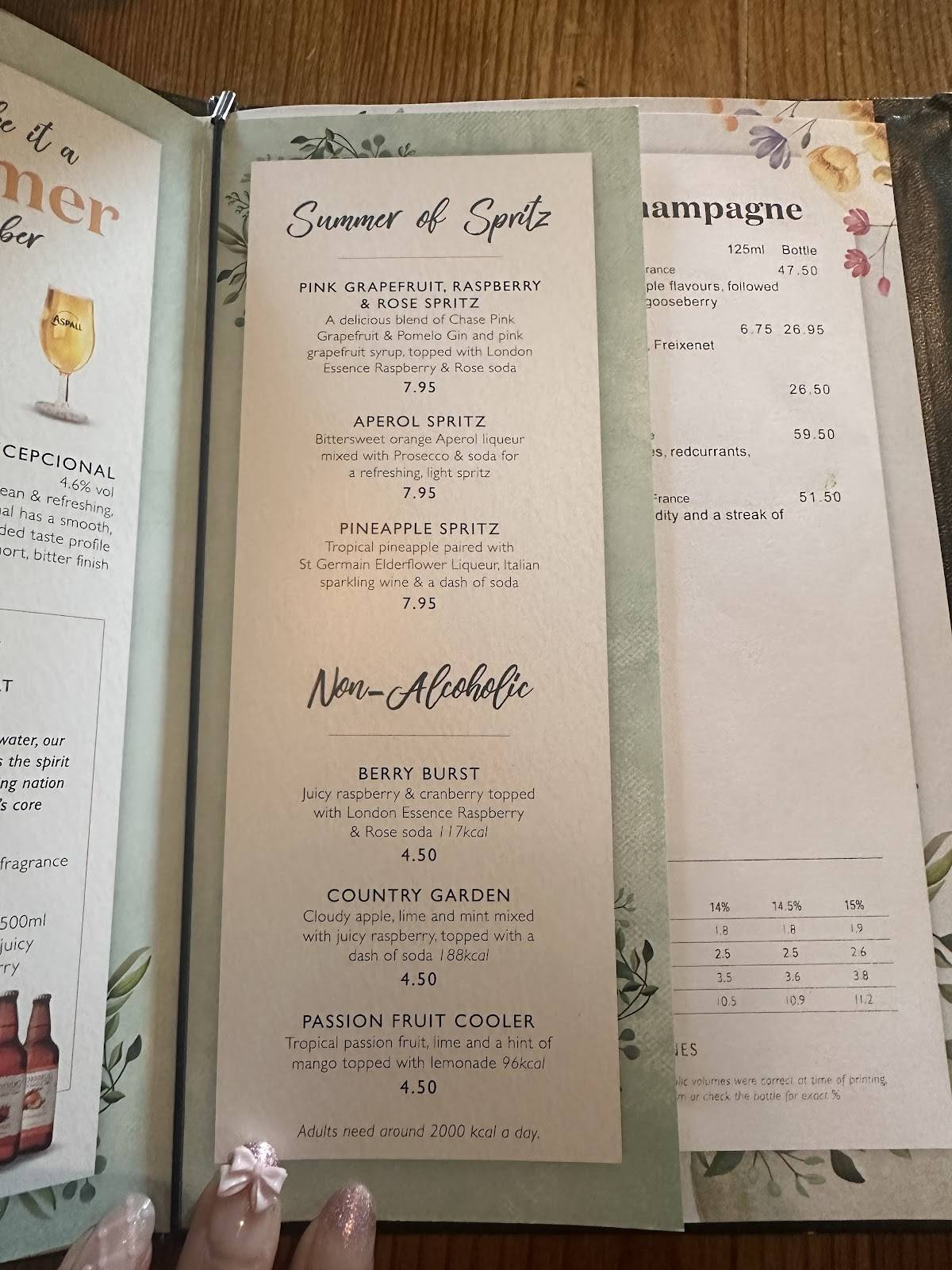 Menu at The Glover Arms pub & bar, Perth, Crieff Rd