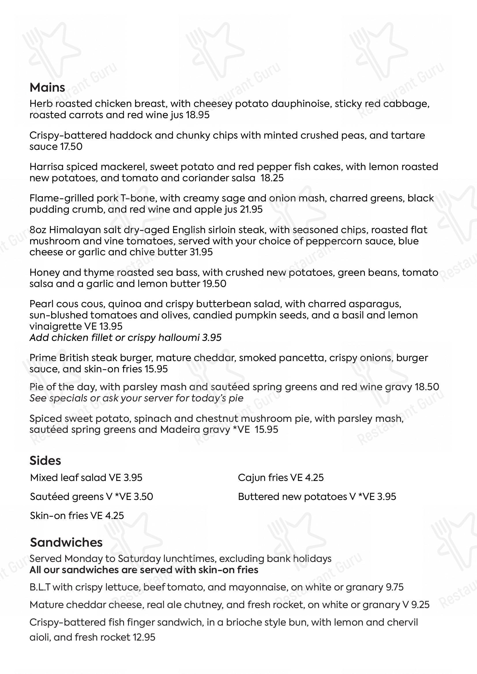 Menu at The Gomshall Mill pub & bar, Gomshall, 52 Station Rd
