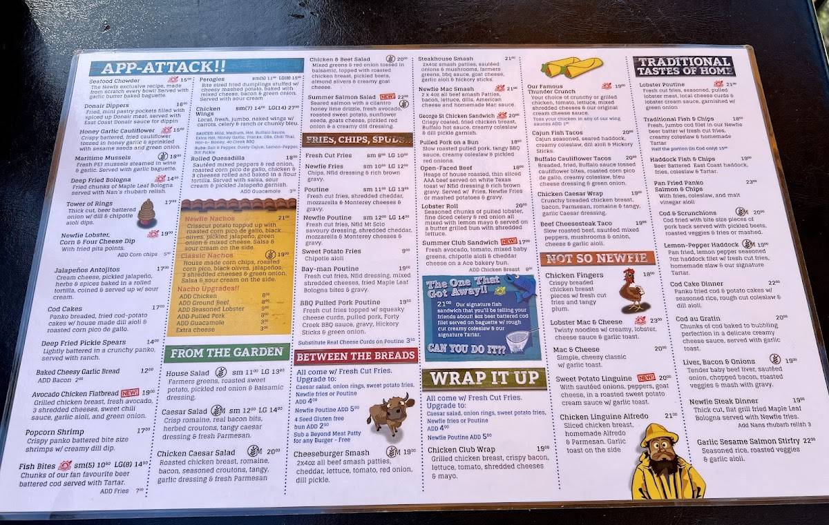 Menu at The Goofie Newfie pub & bar, Fergus