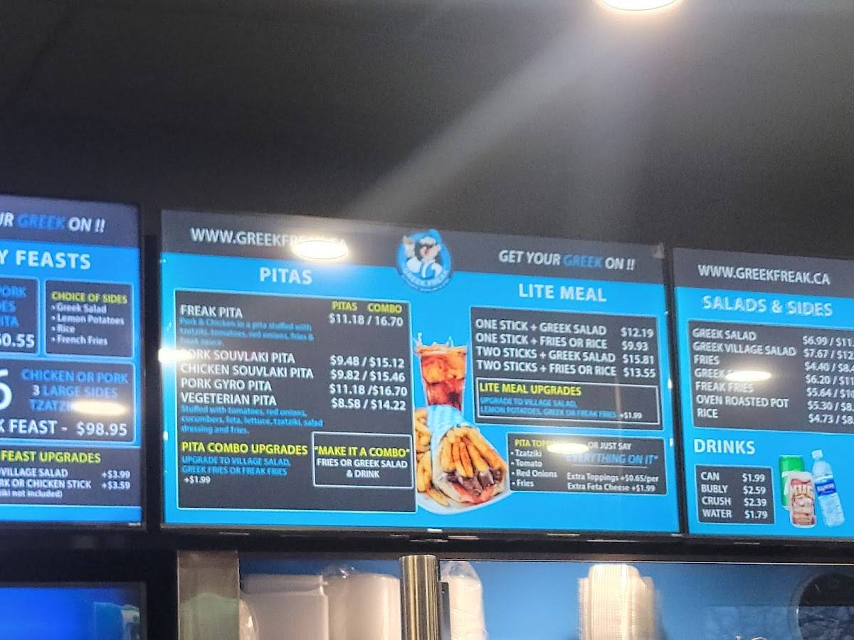 Menu at The Greek Freak - Ajax restaurant, Ajax, 465 Bayly St W