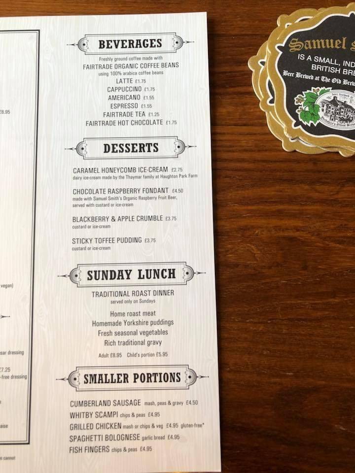 Menu at The Green Dragon pub & bar, Stockton-on-Tees
