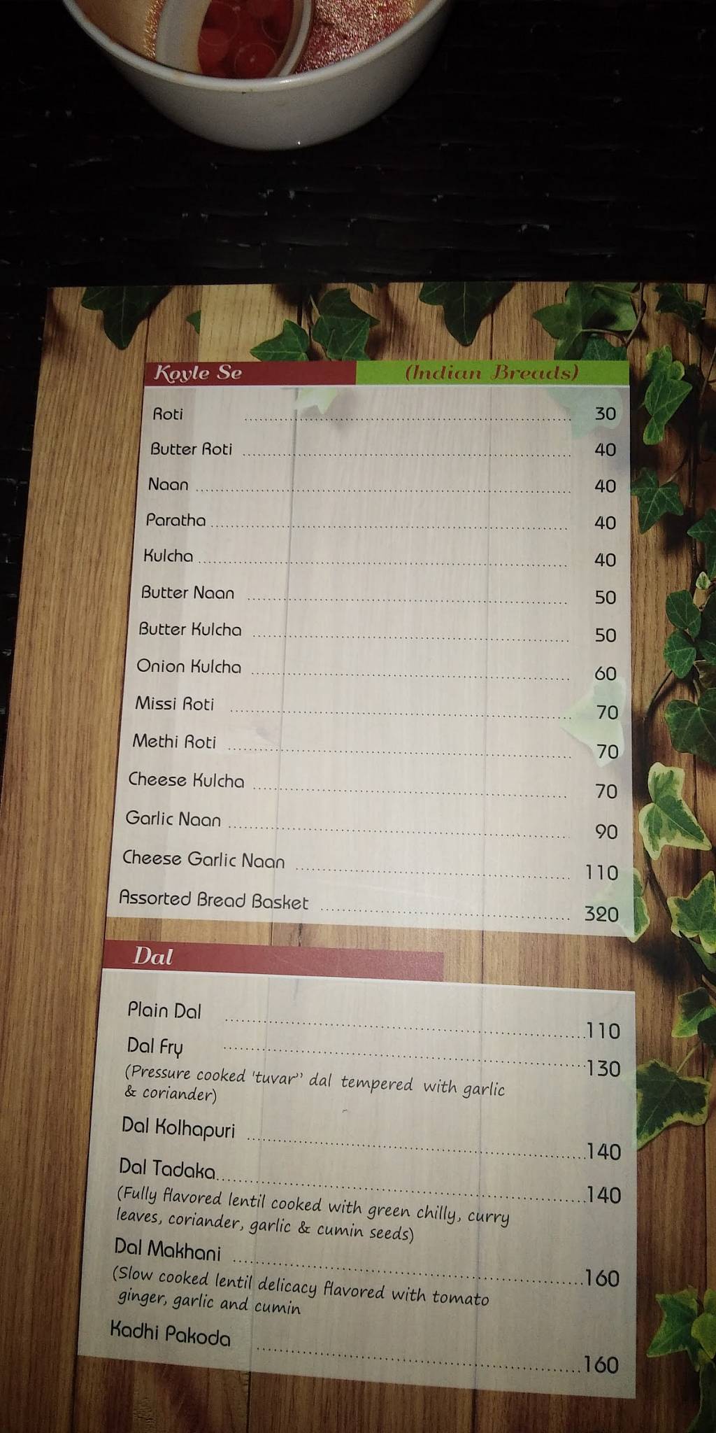 Menu at The Green Roof Pure Veg Restaurant In Pune, Pune, Parinay Complex