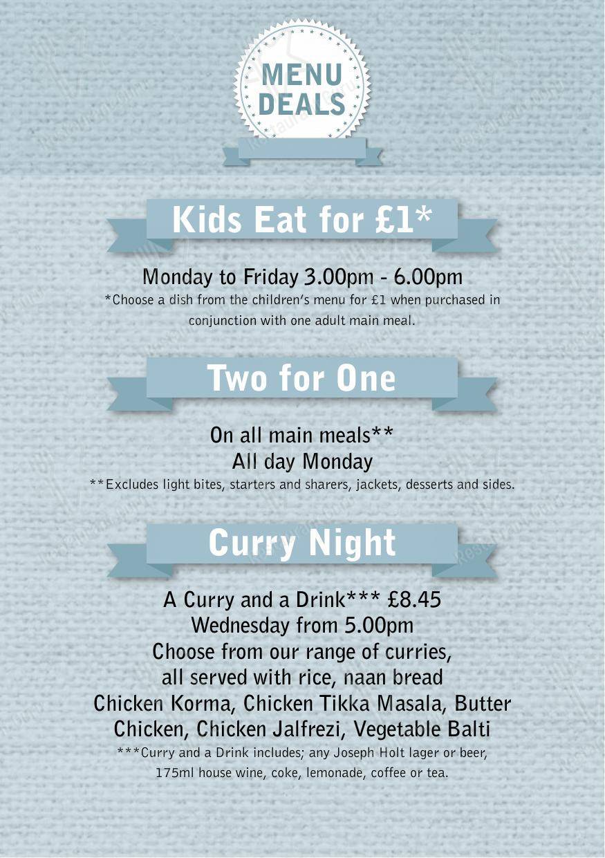 Menu at The Hayfield pub & bar, Ormskirk
