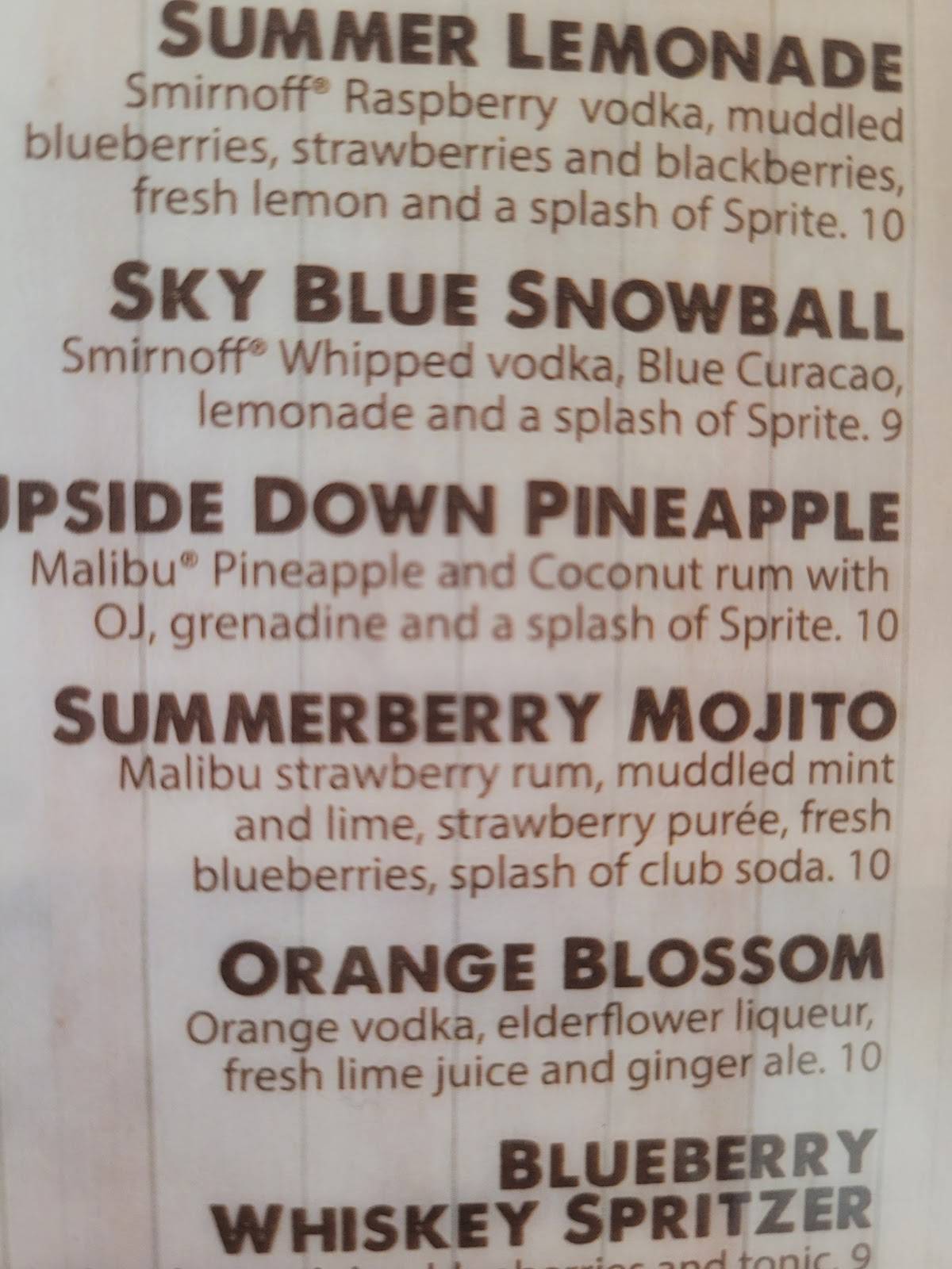 Menu at The Hickory Lodge pub & bar, Bel Air