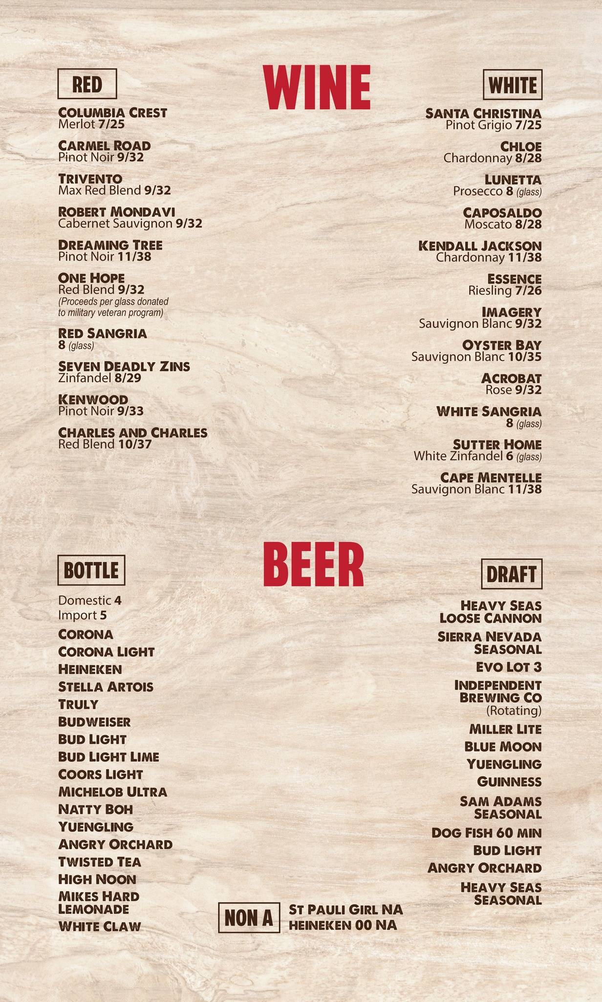 Menu at The Hickory Lodge pub & bar, Bel Air