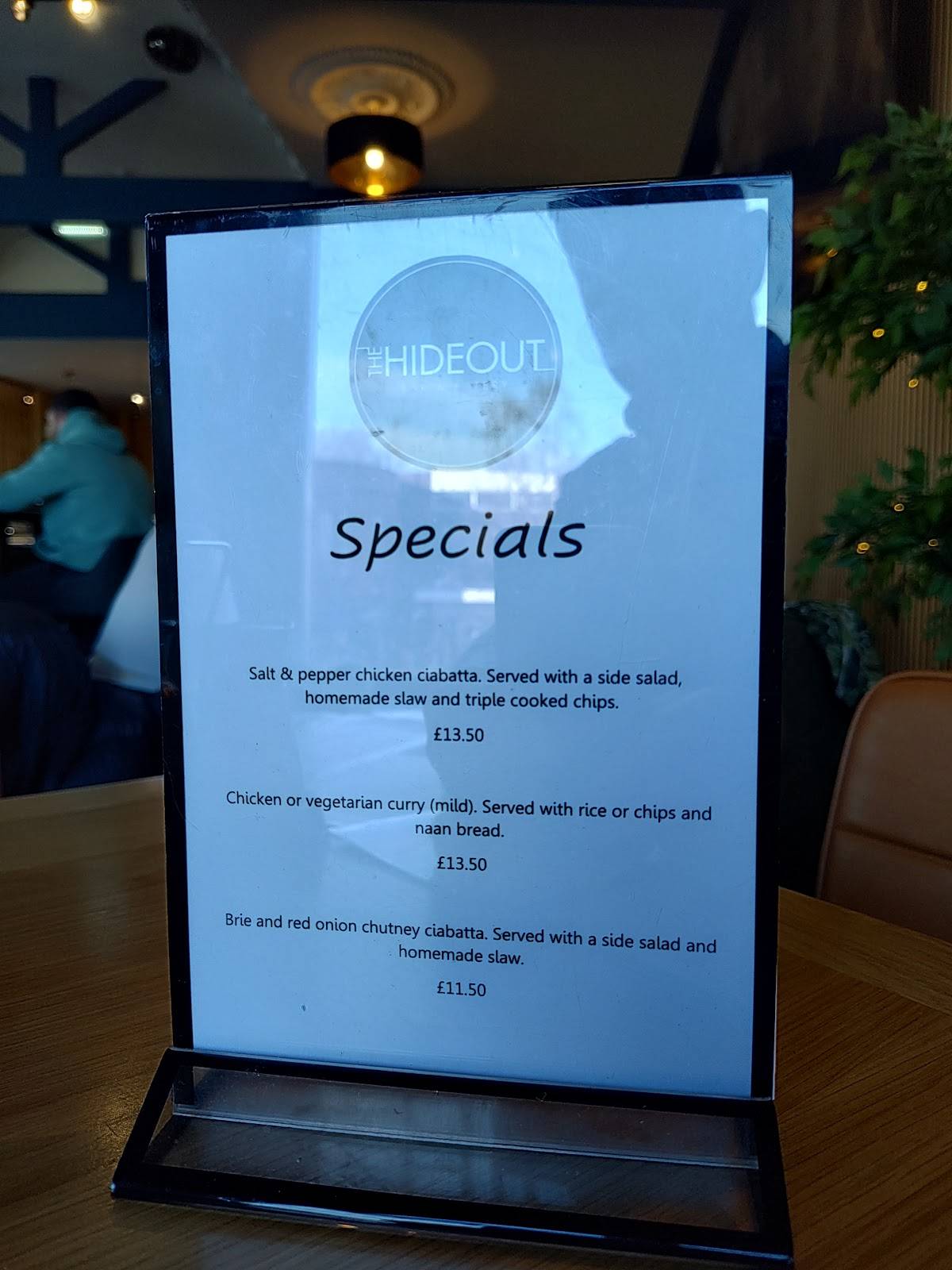 Menu at The Hideout Bar & Eatery Prestwich, Manchester