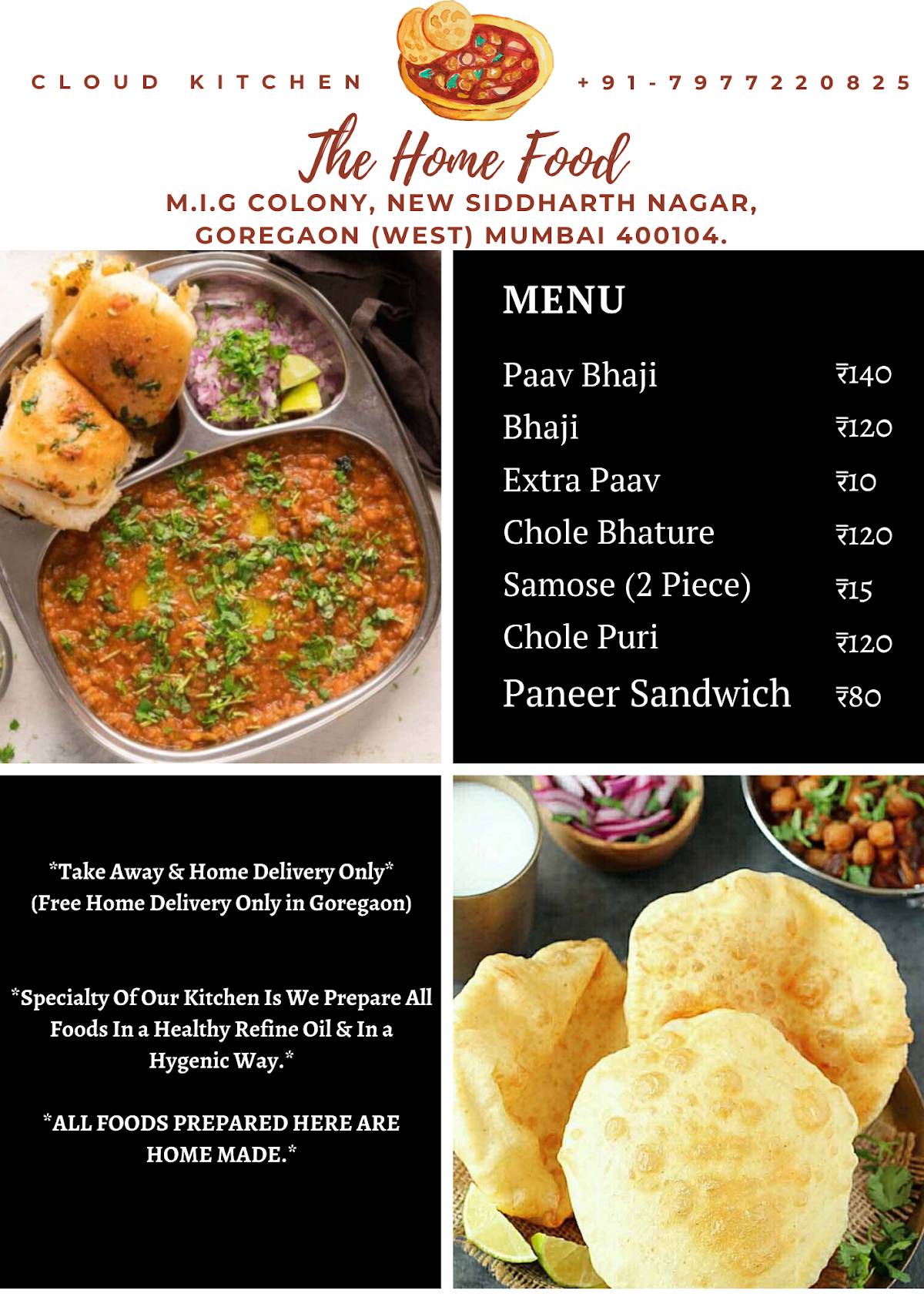 Menu at The Home Food, Mumbai
