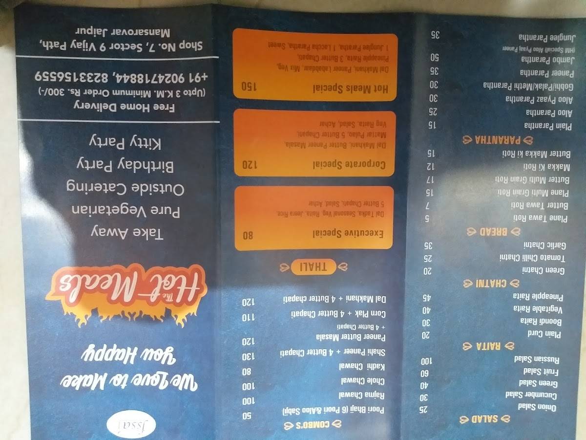 Menu at The Hot Meals, Jaipur, shop no 1