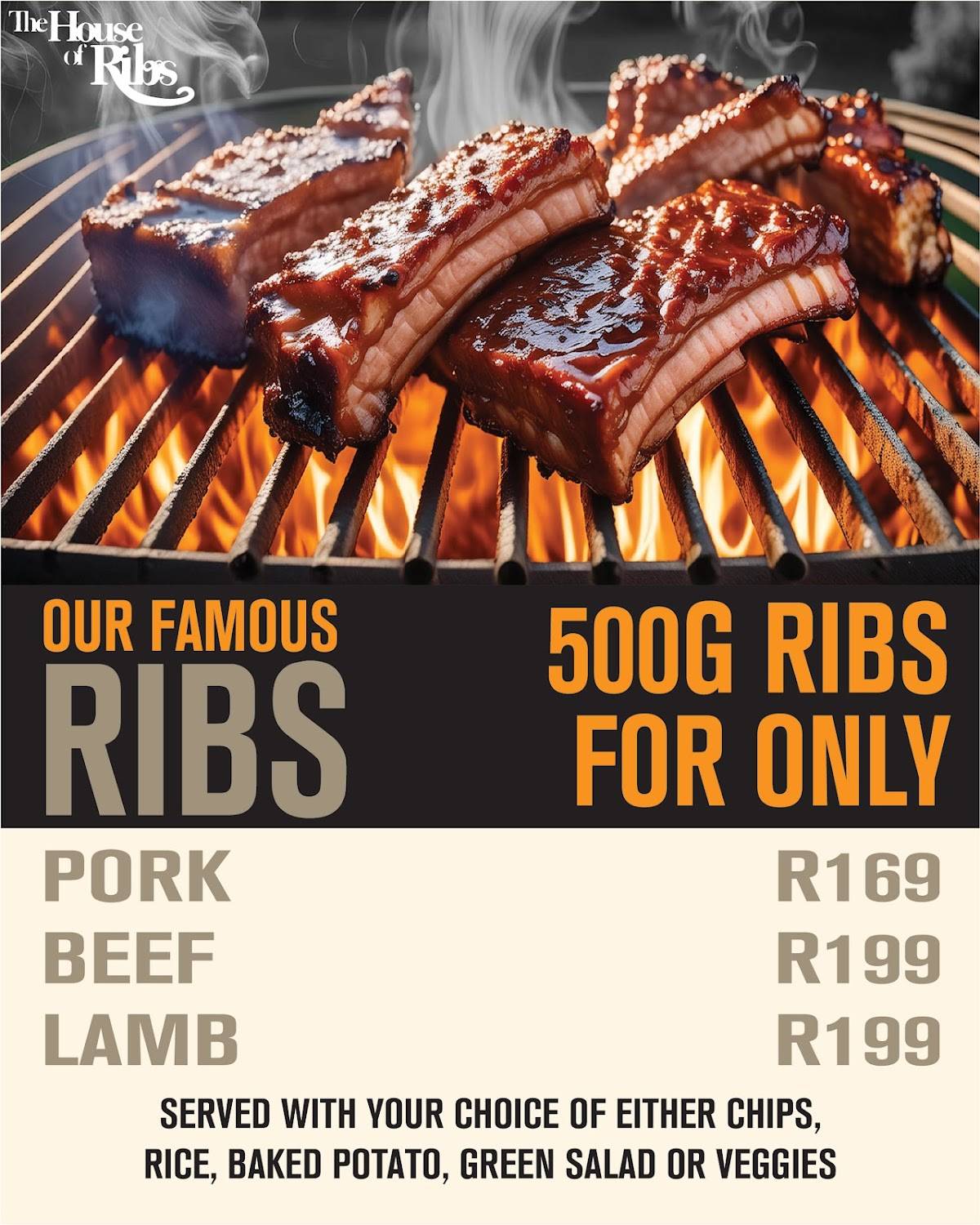Menu at The House Of Ribs Boksburg restaurant, Boksburg, The Towers Centre