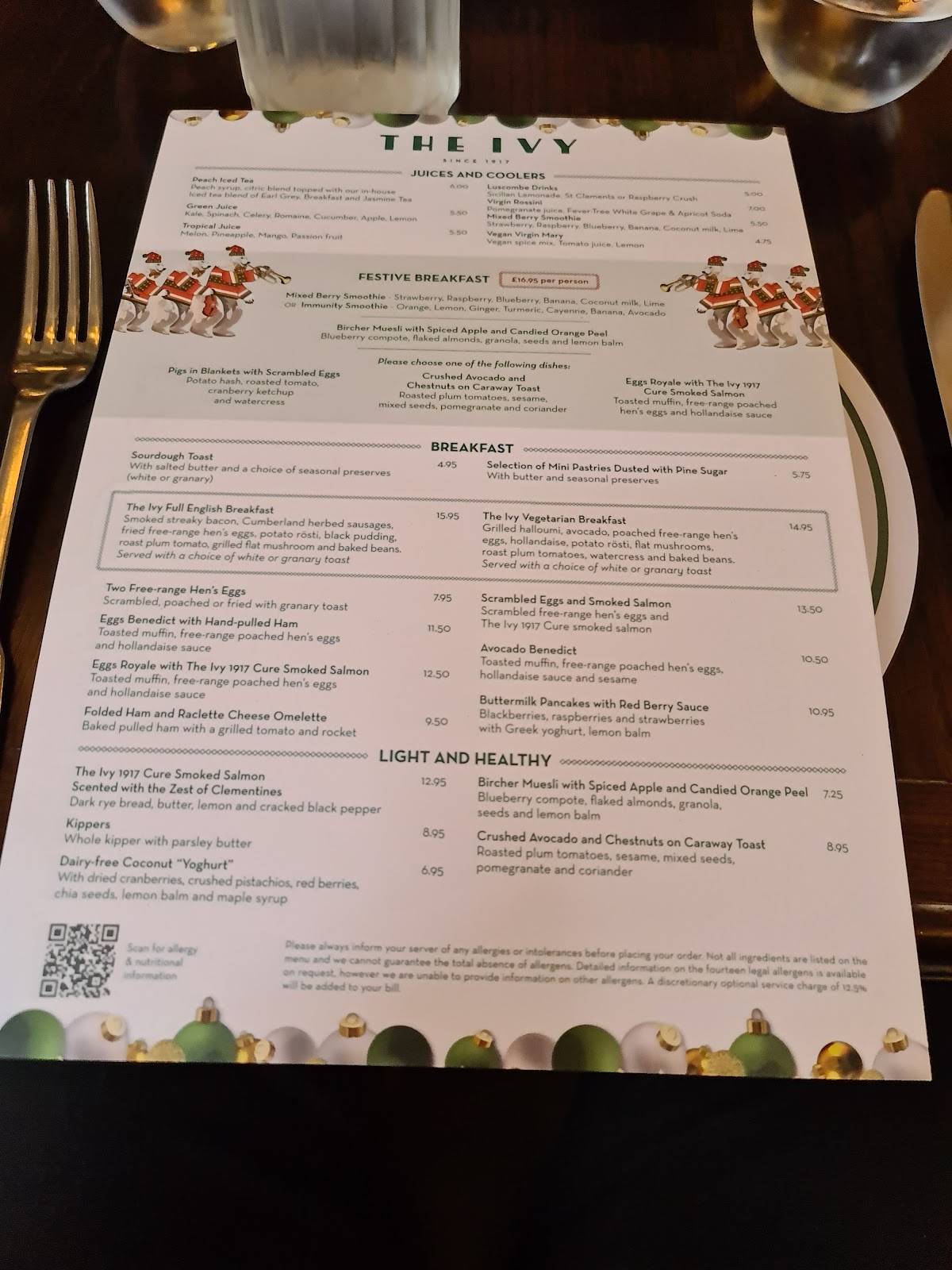 Menu at The Ivy Oxford Brasserie restaurant, Oxford