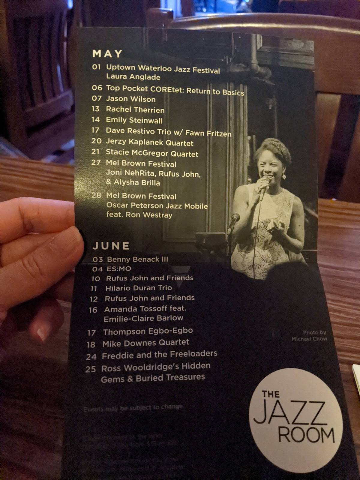 Menu at The Jazz Room pub & bar, Waterloo