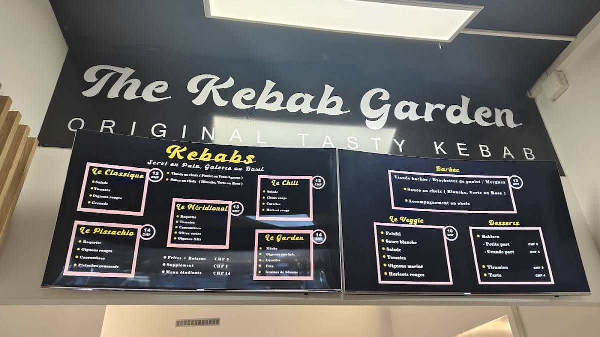 Speisekarte von The Kebab Garden, Lausanne