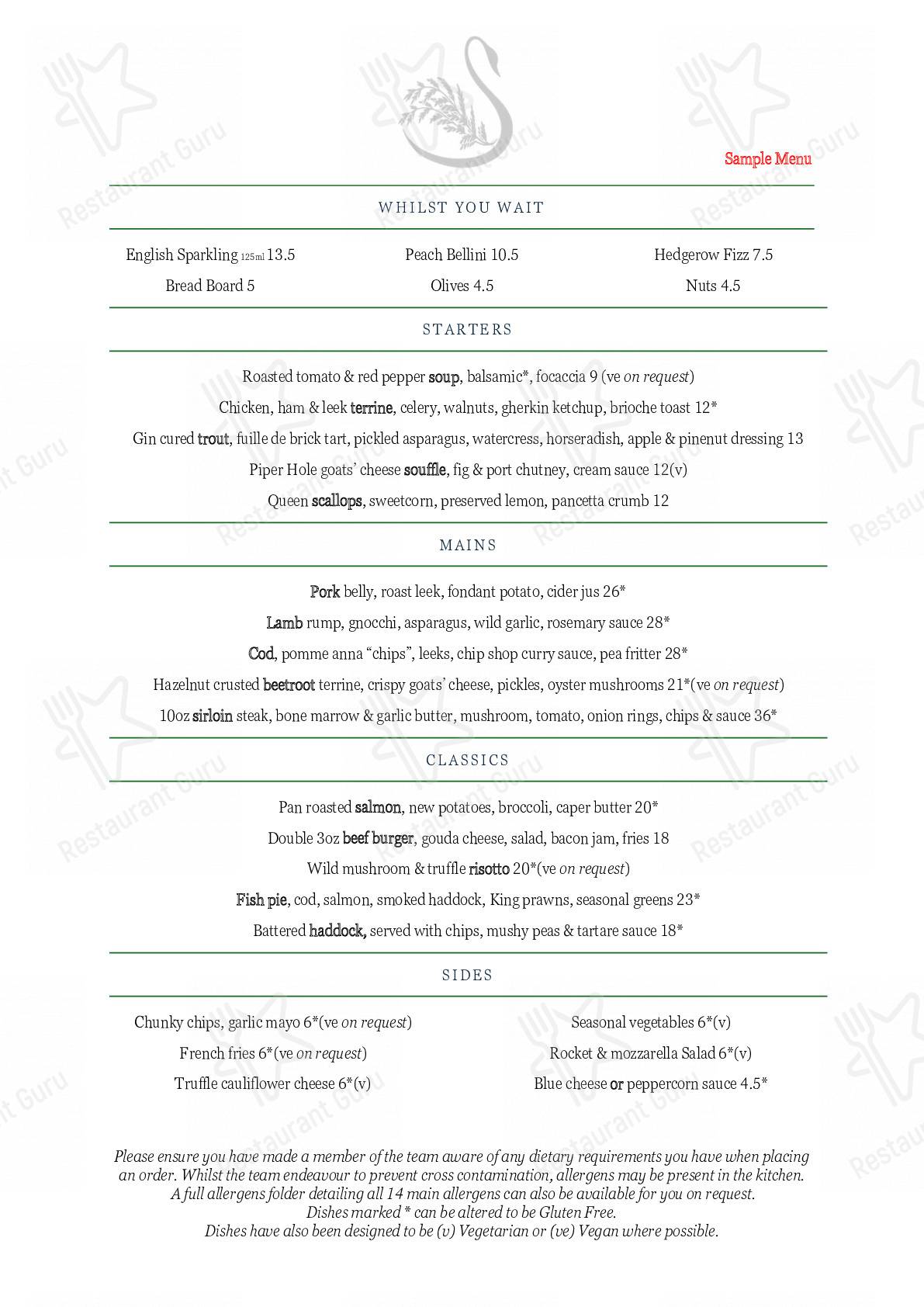 Menu at The Kilton Inn, Knutsford Part of the AG Collection pub & bar ...