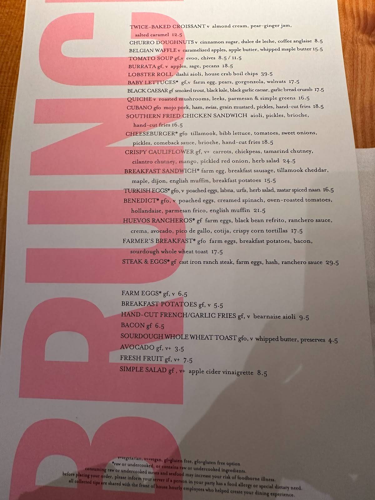 Menu at The Kitchen American Bistro pub & bar, Boulder, Pearl St