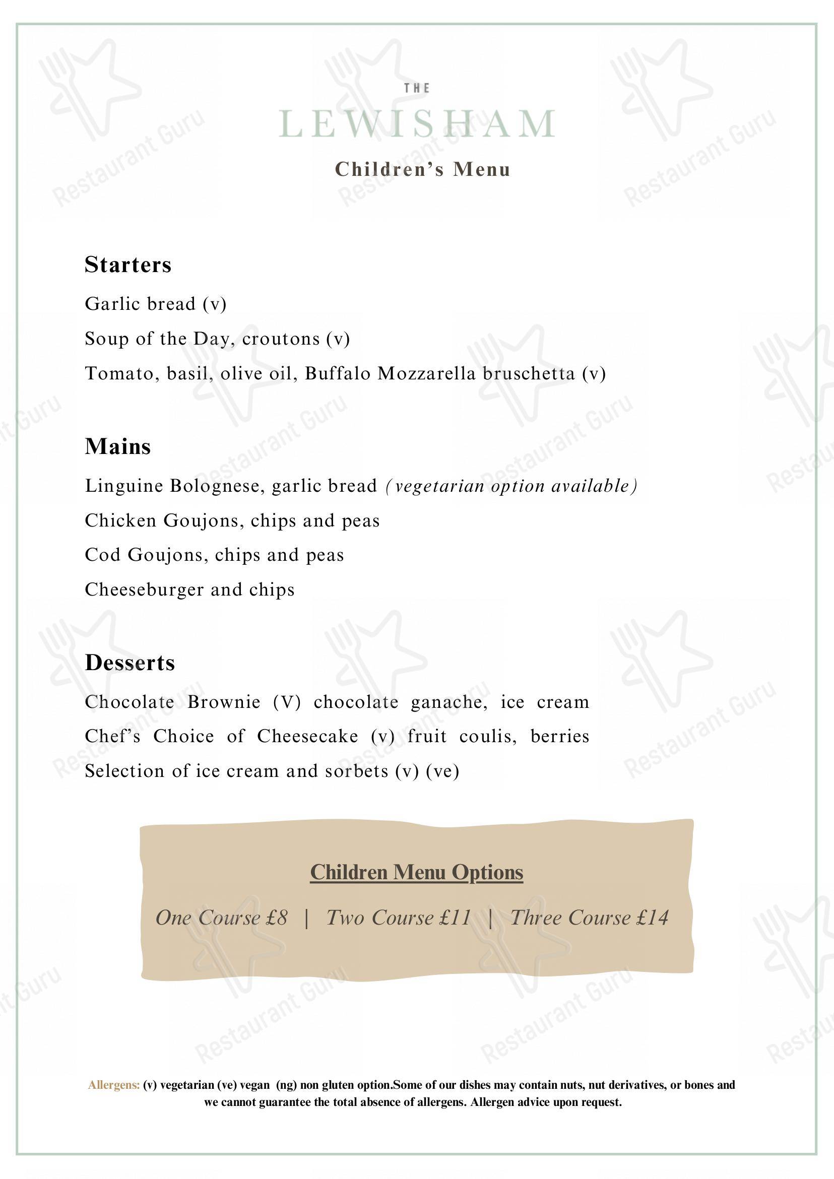 Menu at The Lewisham Bar & Restaurant, West Bromwich