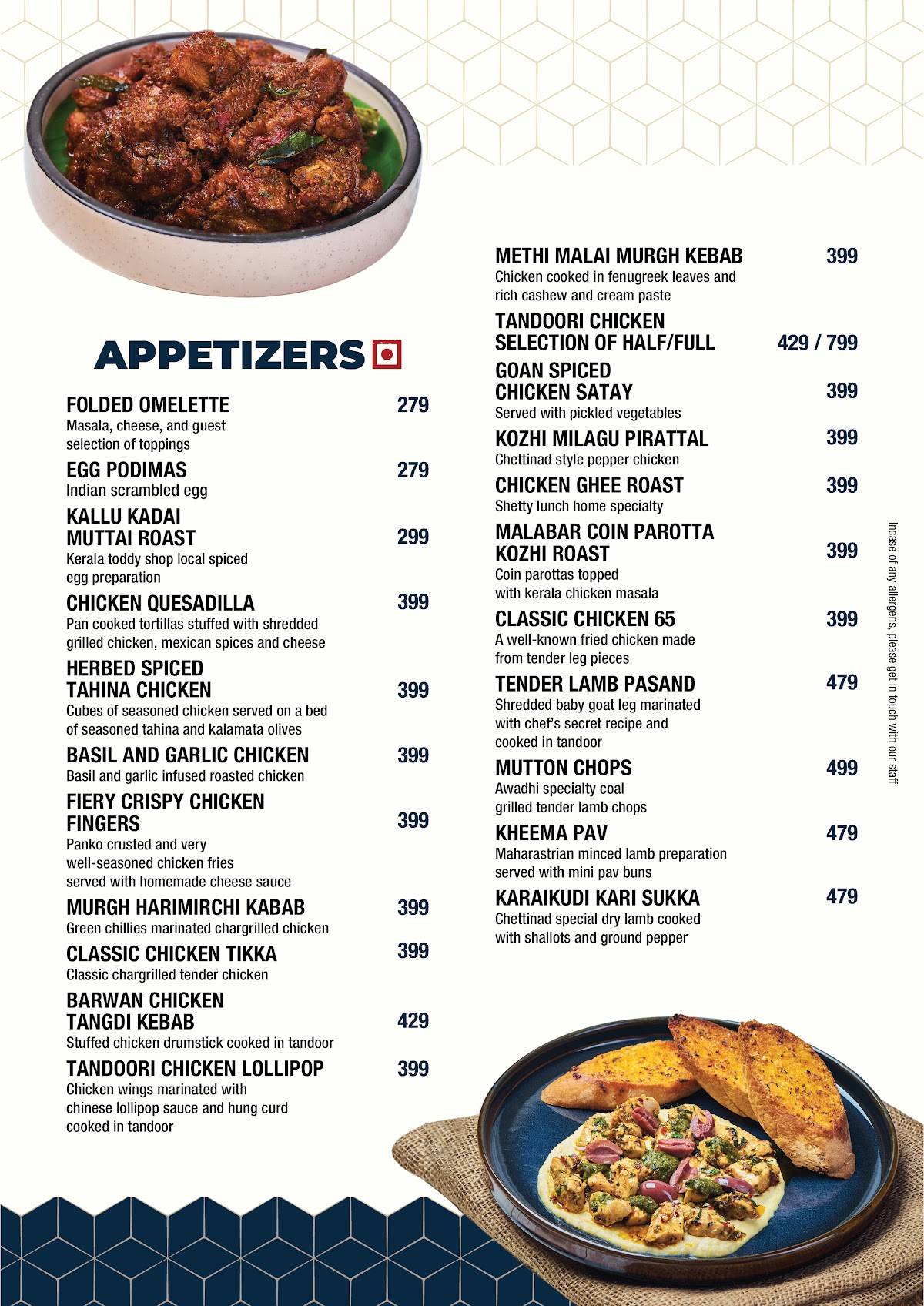 Menu at The Living Room, Chennai