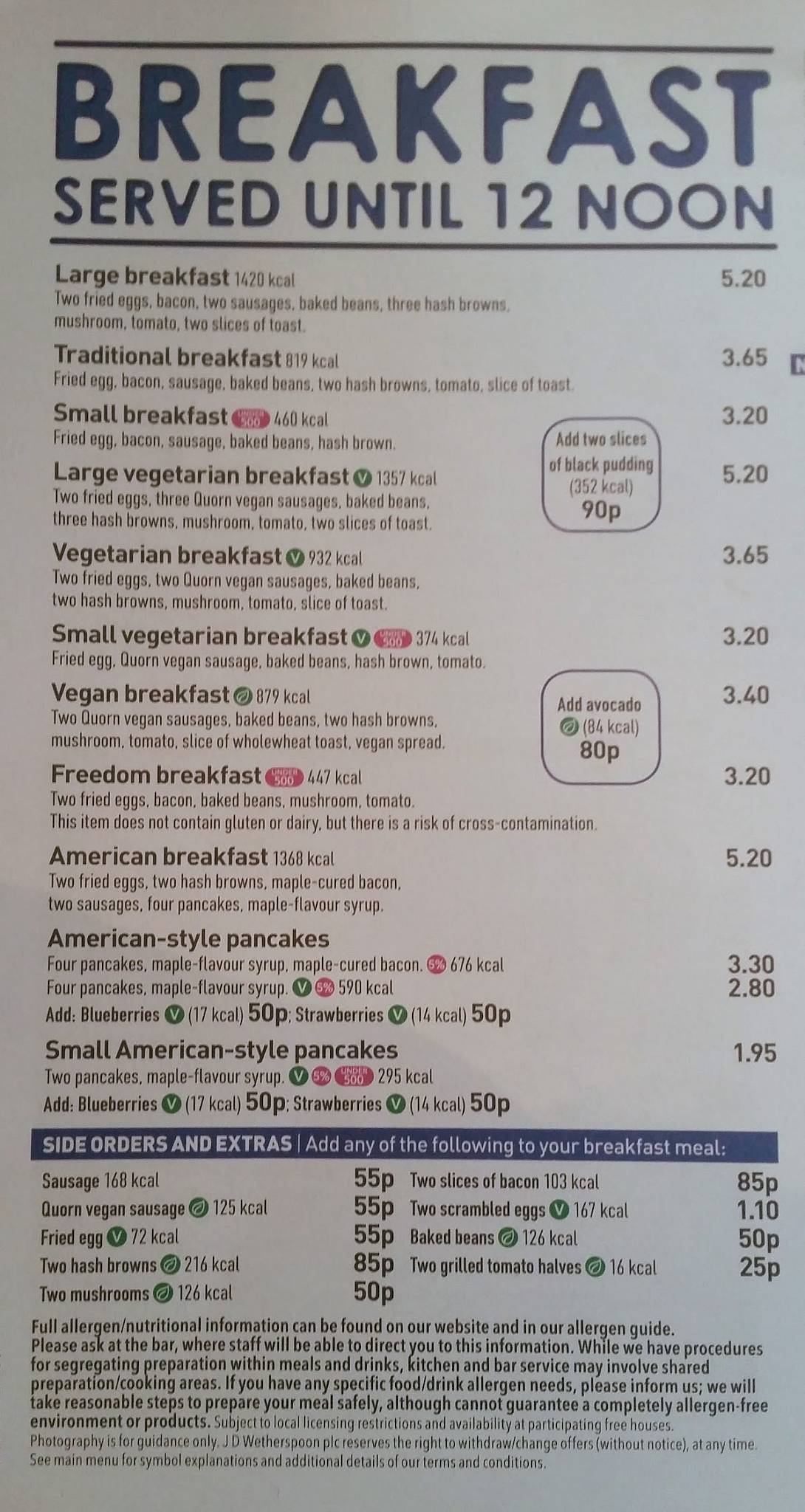 Menu at The Mechanical Elephant - JD Wetherspoon pub & bar, Margate