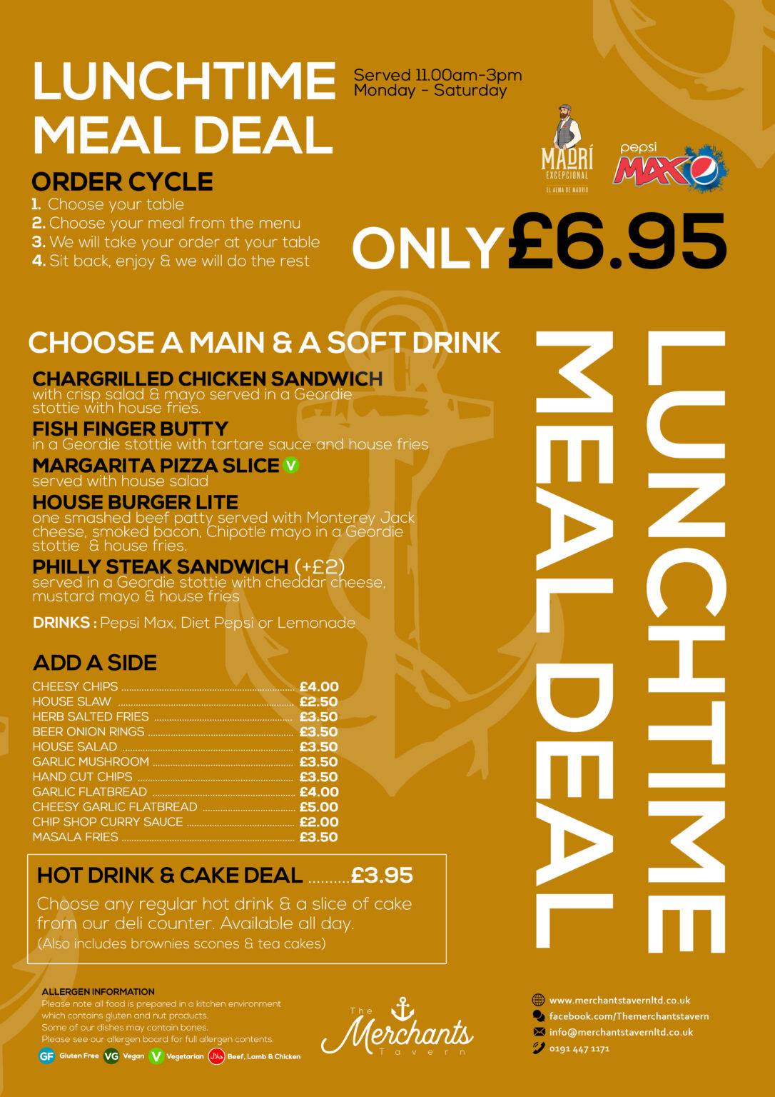 Menu at The Merchants Tavern pub & bar, Newcastle upon Tyne