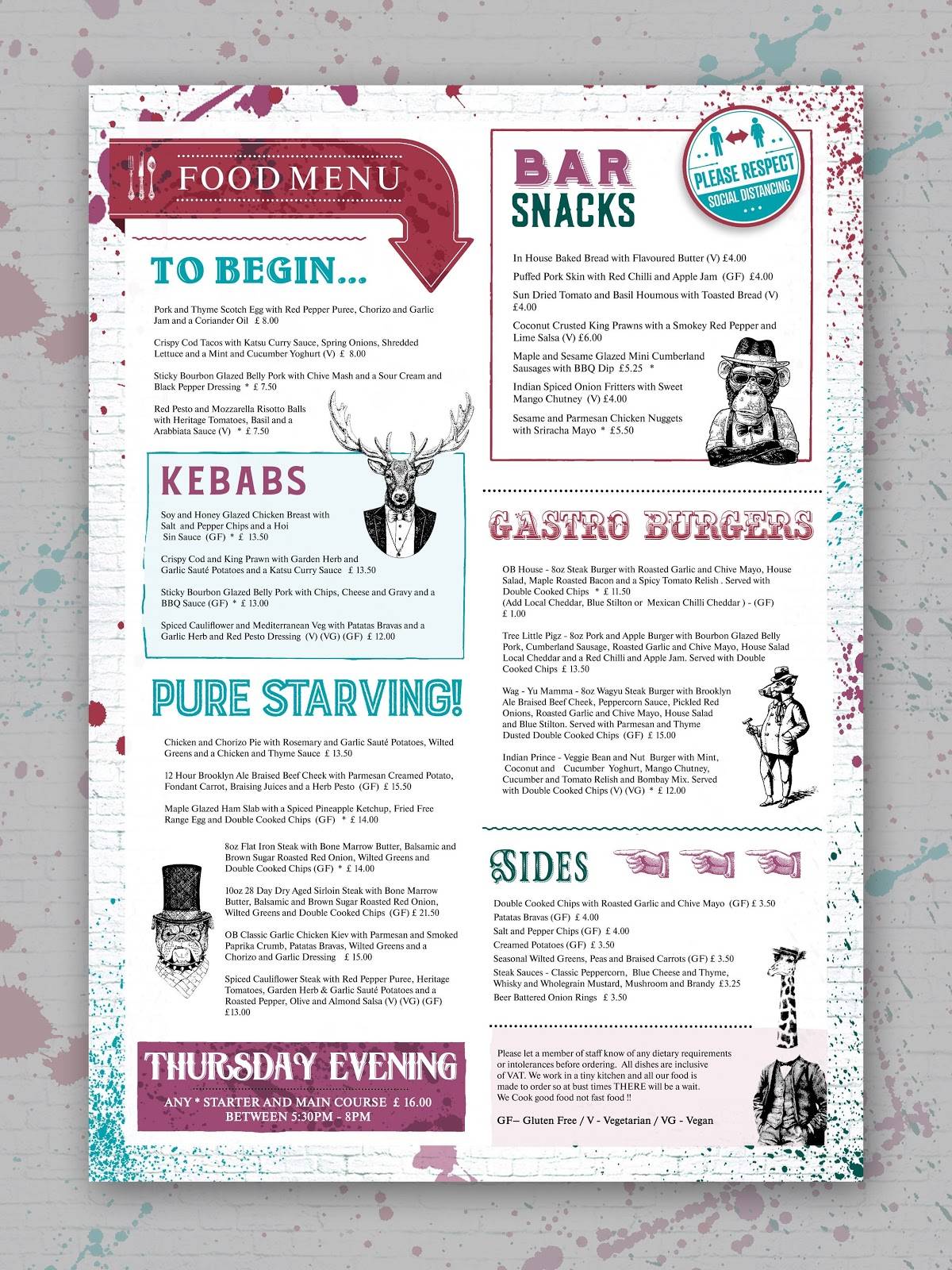Menu at The Old Bank pub & bar, Carlisle