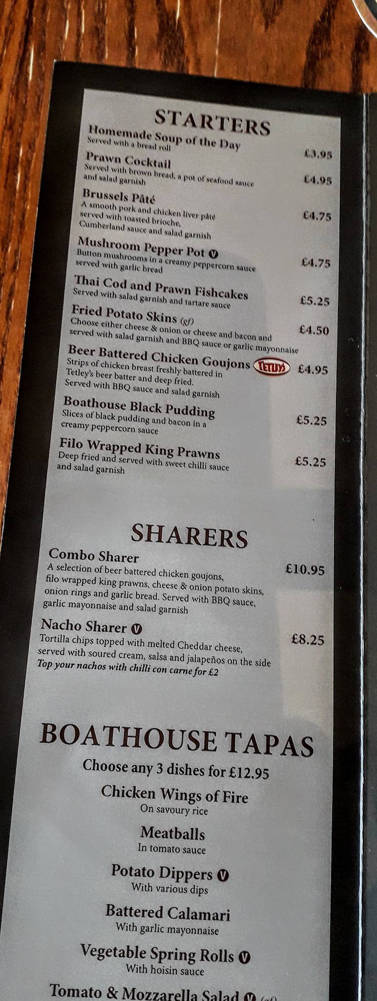 Menu at The Old Boat House pub & bar, Atherton, Higher Green Ln