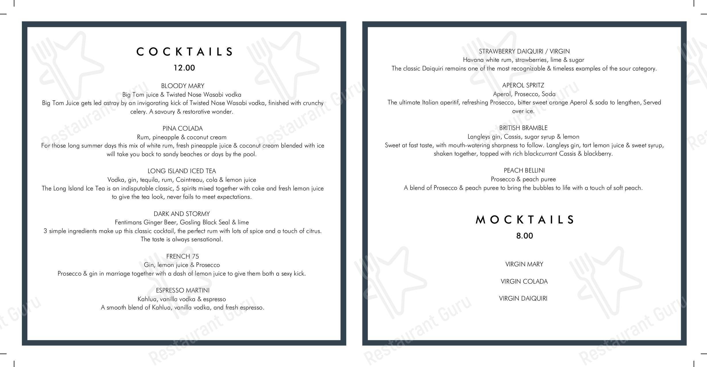 Menu at The Olive Tree pub & bar, Romsey, The Olive Trees