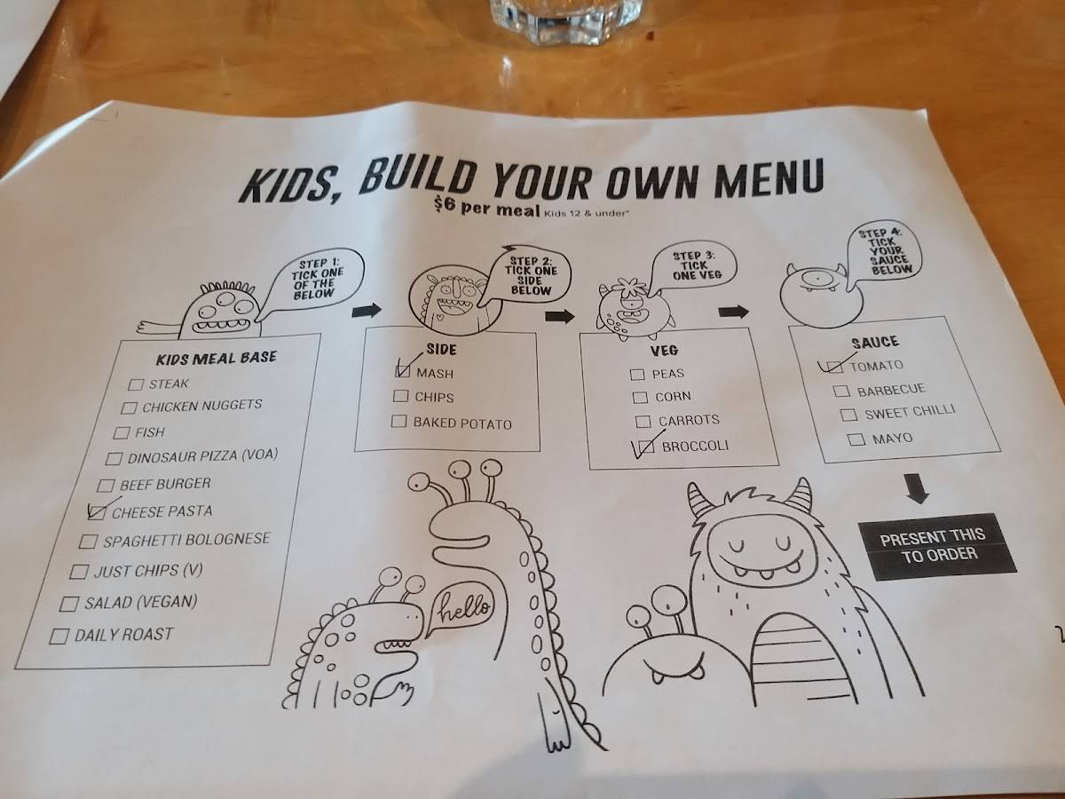 Menu at The Ox restaurant, Oxley