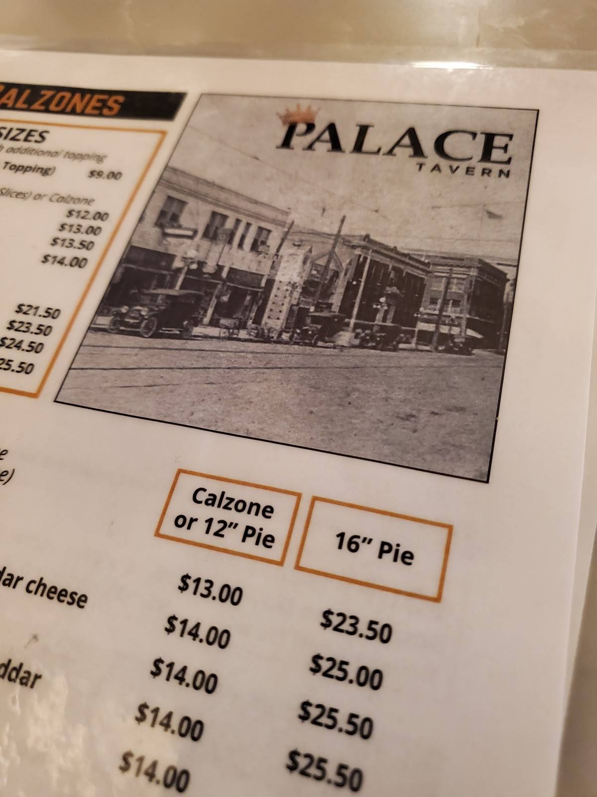 Menu at The Palace Tavern pub & bar, East Moline